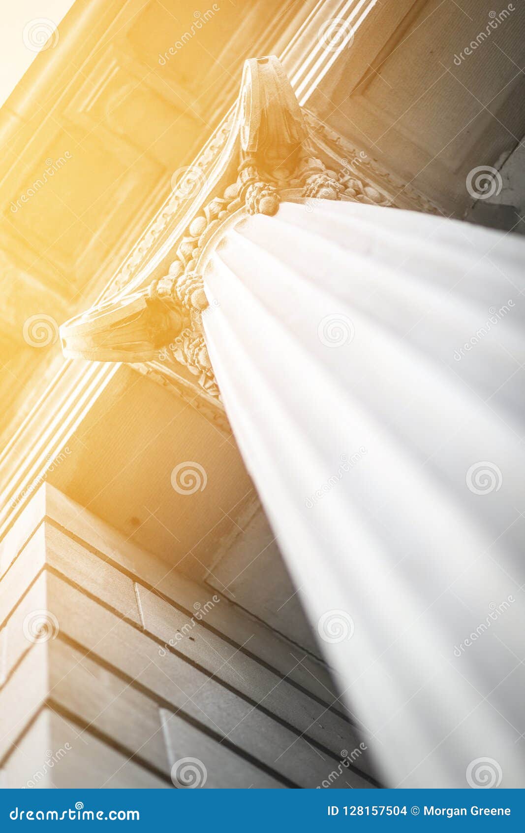 Angled Classic Courthouse Column Building at Sunset Stock Photo - Image ...