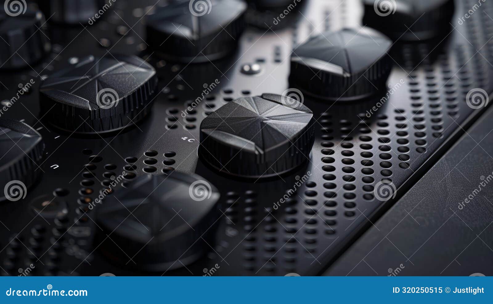 An Angled Closeup of a Matte Black Control Panel Showcasing a Series of ...