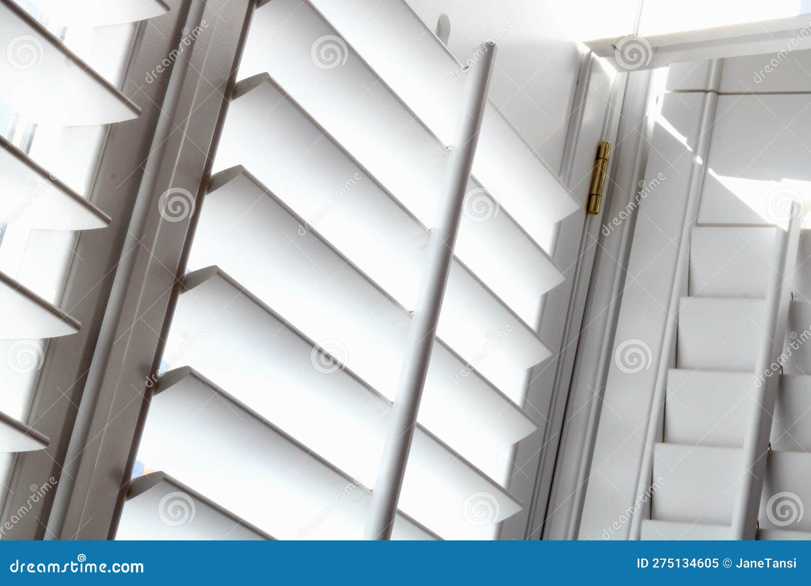 Angled Full Frame Image of Light Shining through Plantation Shutters ...