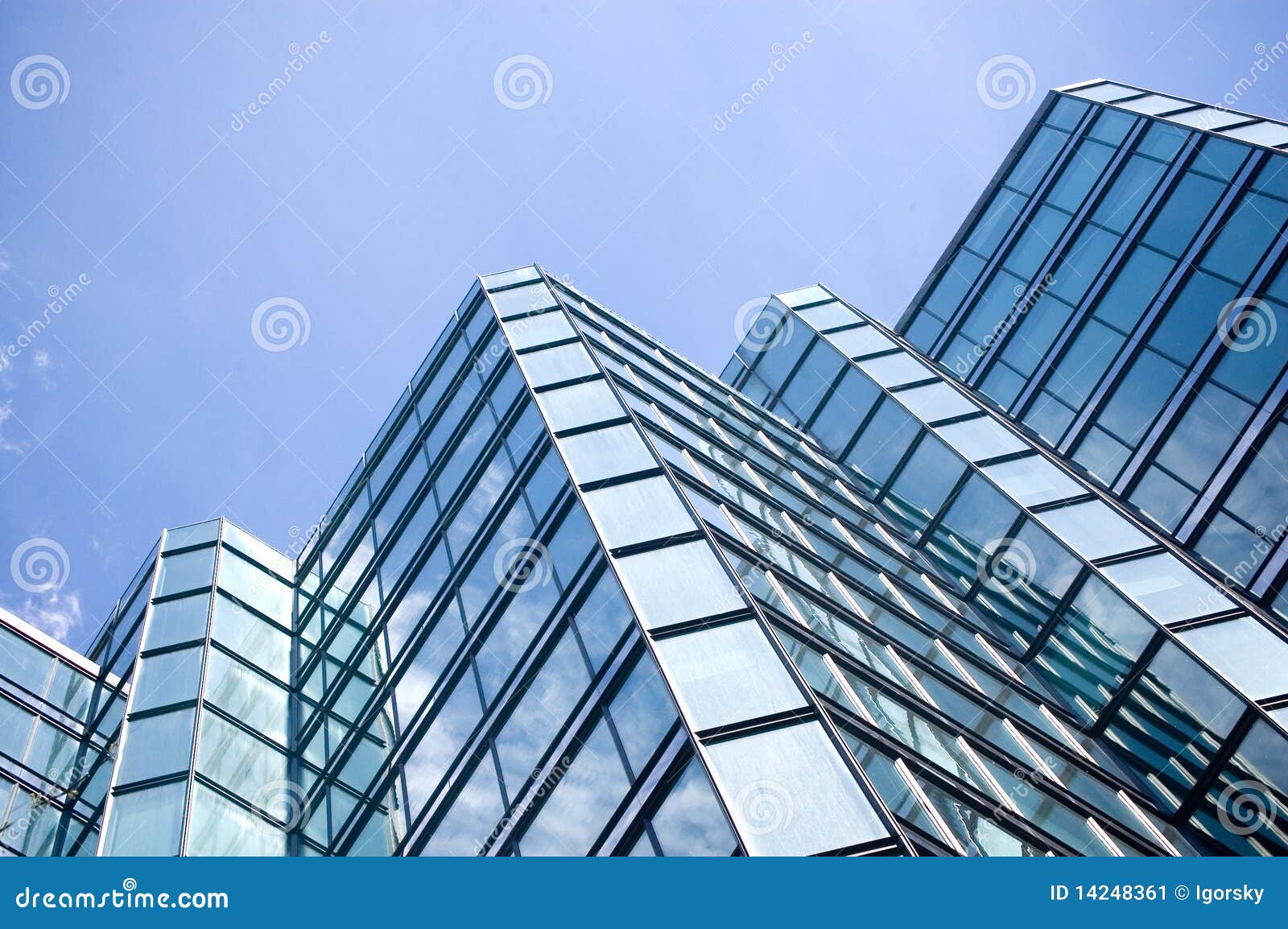 Angled Glass Office Building Stock Image - Image of angular, background ...