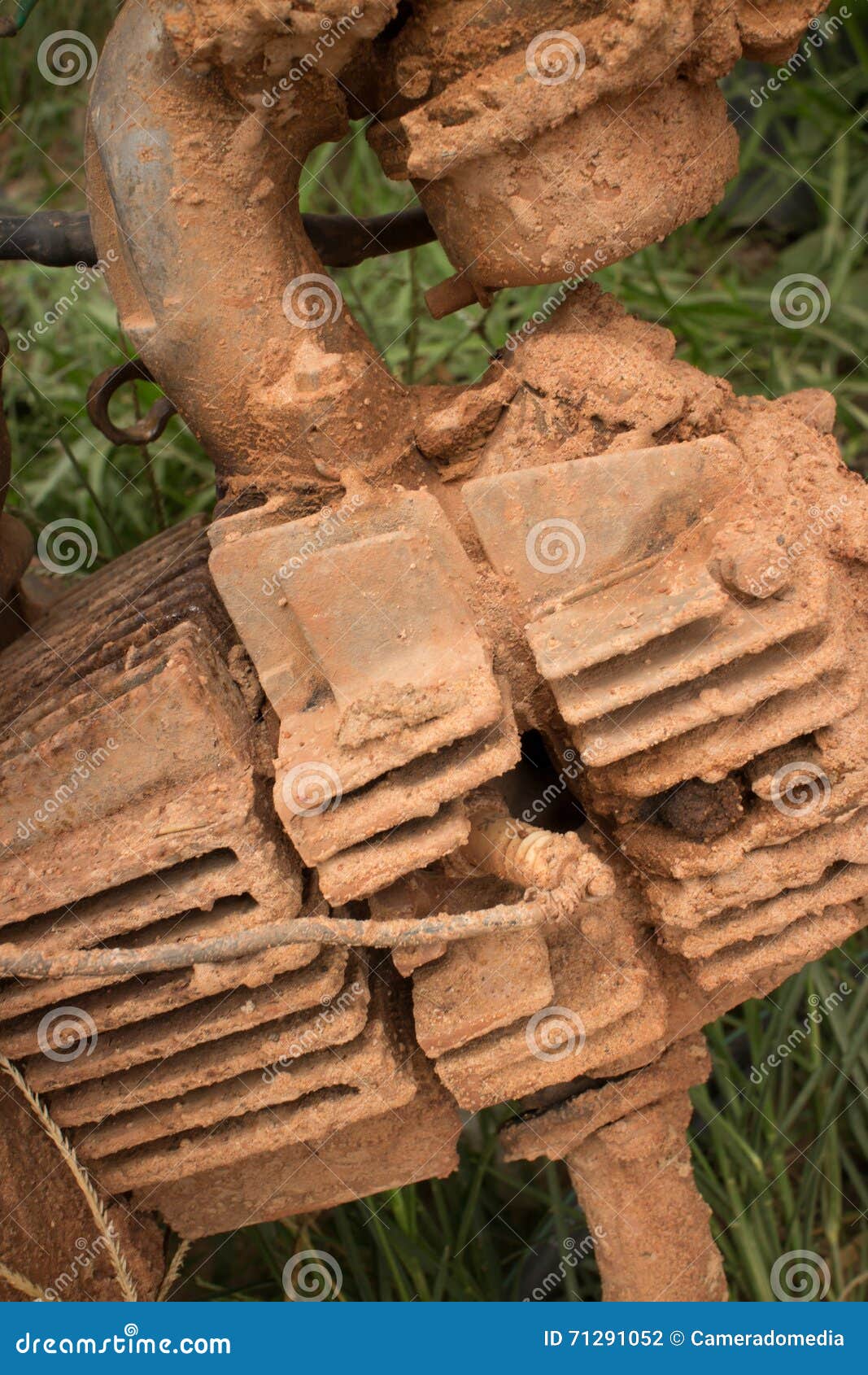 Angled MCU of Muddy Engine and Carburator on Light Motorcycle in Asia ...