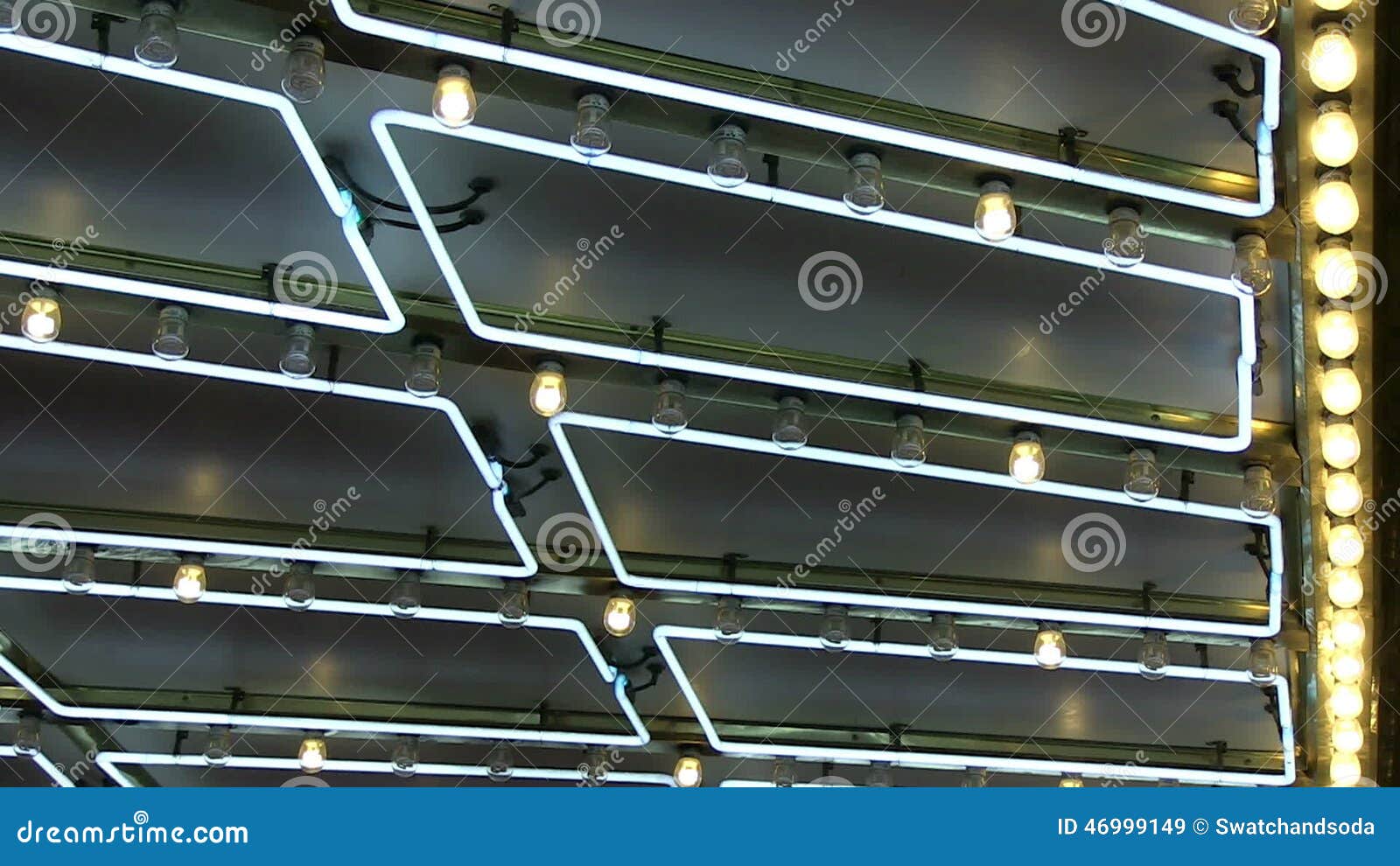 Angled Neon Marquee and Chasing Light Loop Stock Video - Video of video ...