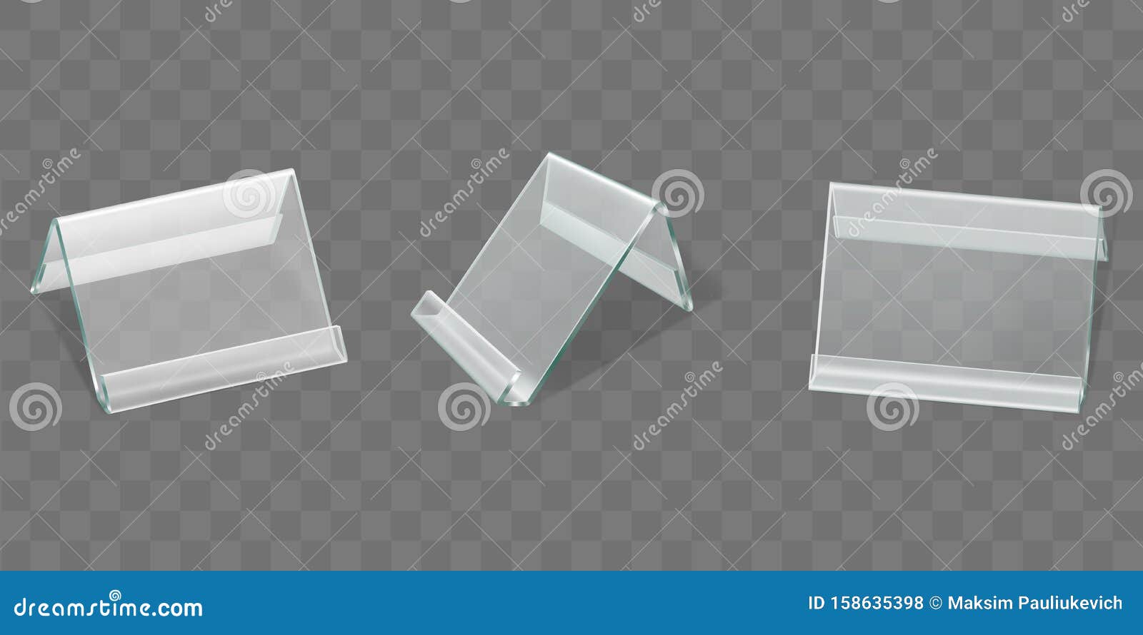 Angled, Plastic Table Display Realistic Vector Set Stock Vector ...