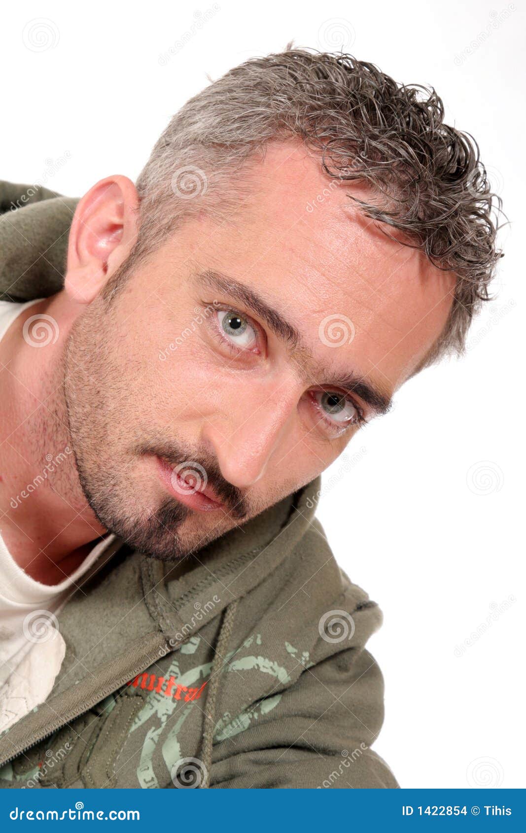 Angled Portrait stock photo. Image of handsome, mustache - 1422854