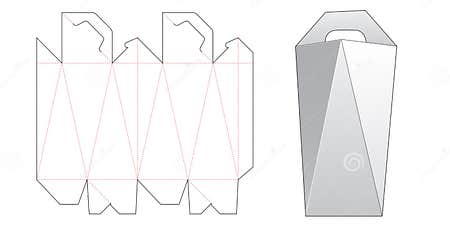 Angled Side Box with Handle Die Cut Template Design Stock Vector ...