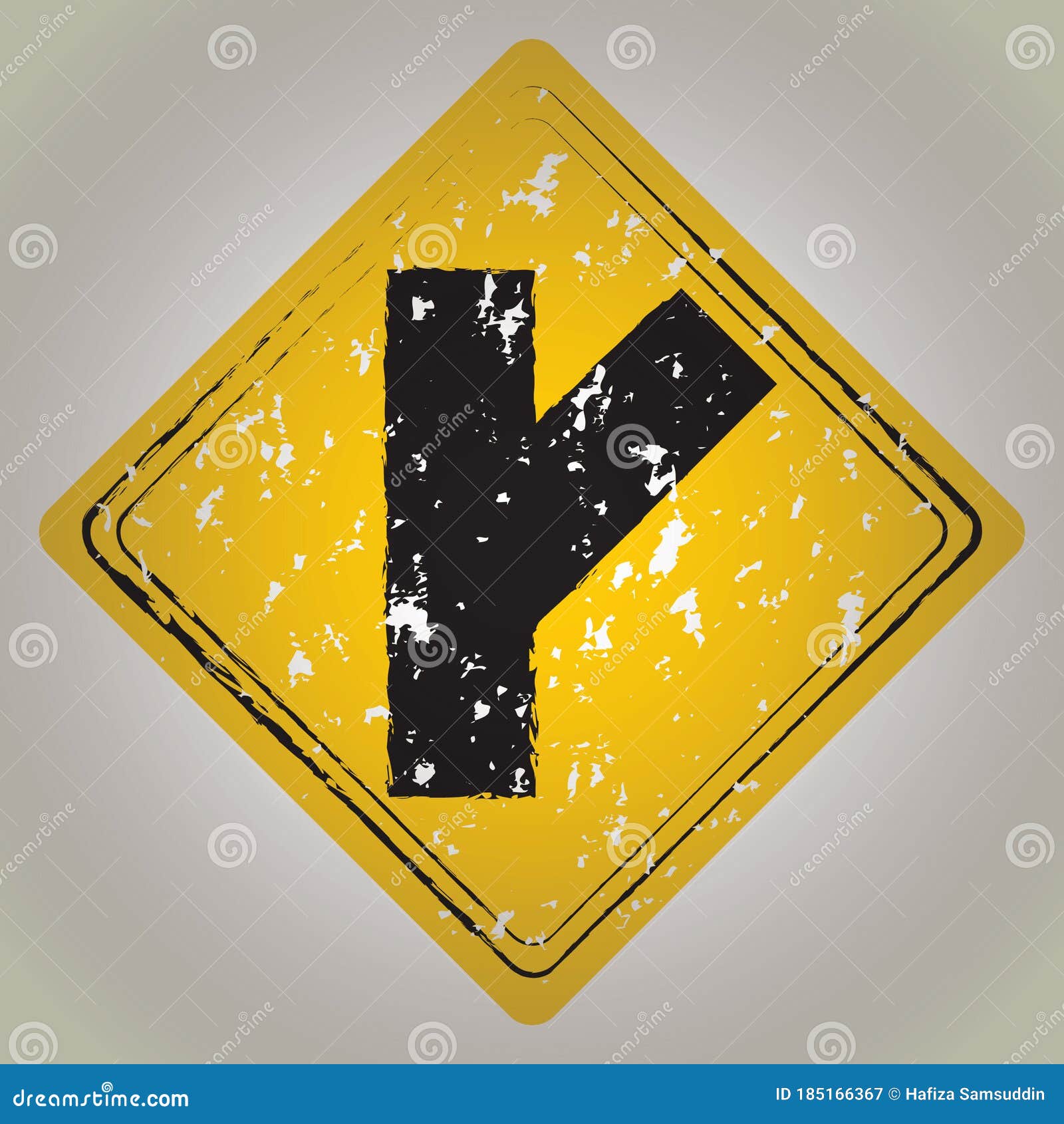 Angled Side Road Right Sign. Vector Illustration Decorative Design ...
