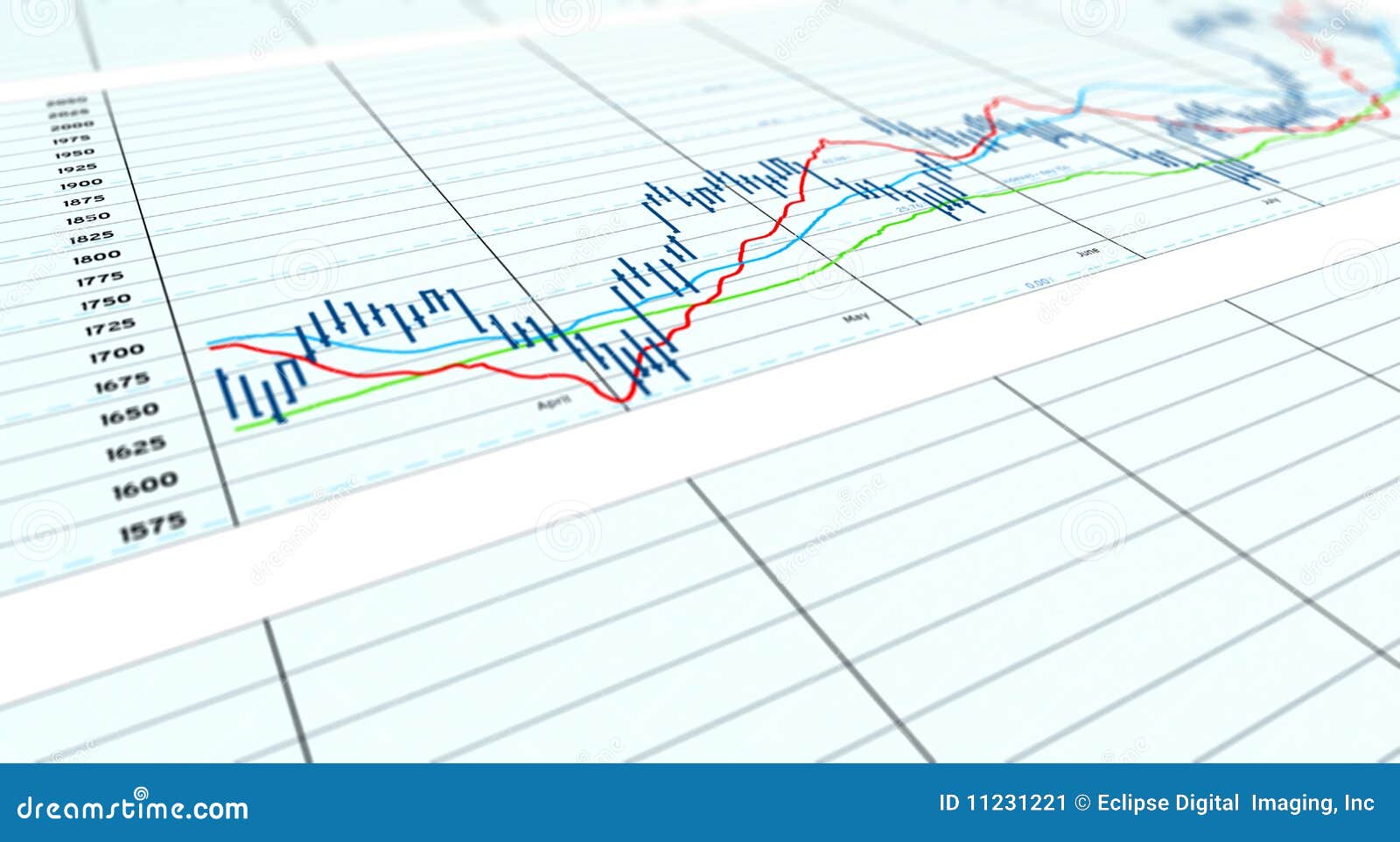 Angled spreadsheet graph stock illustration. Illustration of focus ...