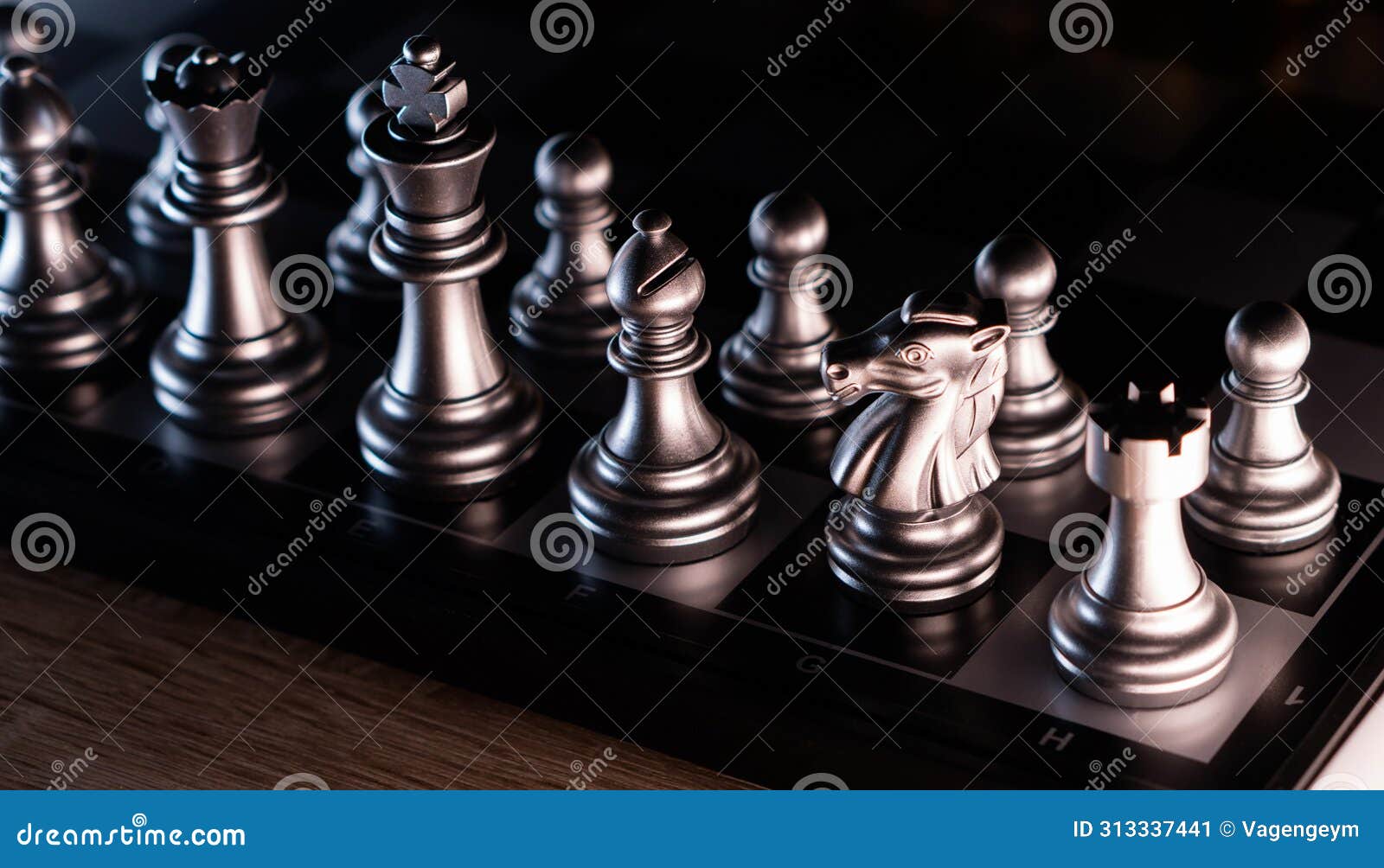 Angled View of Chess Pieces on Board Stock Image - Image of board ...