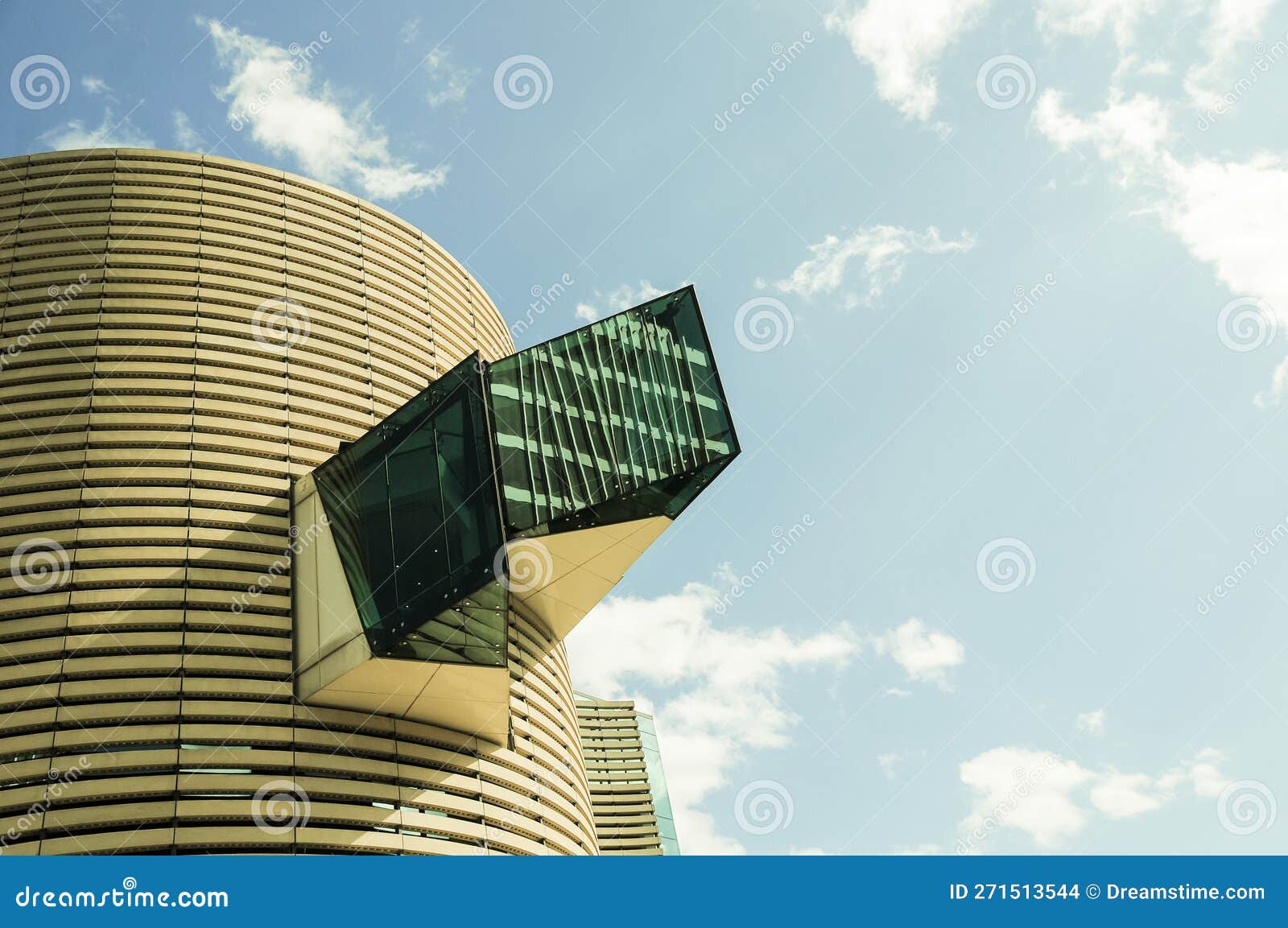 Angled View of a Futuristic Buildin Top Stock Photo - Image of ...