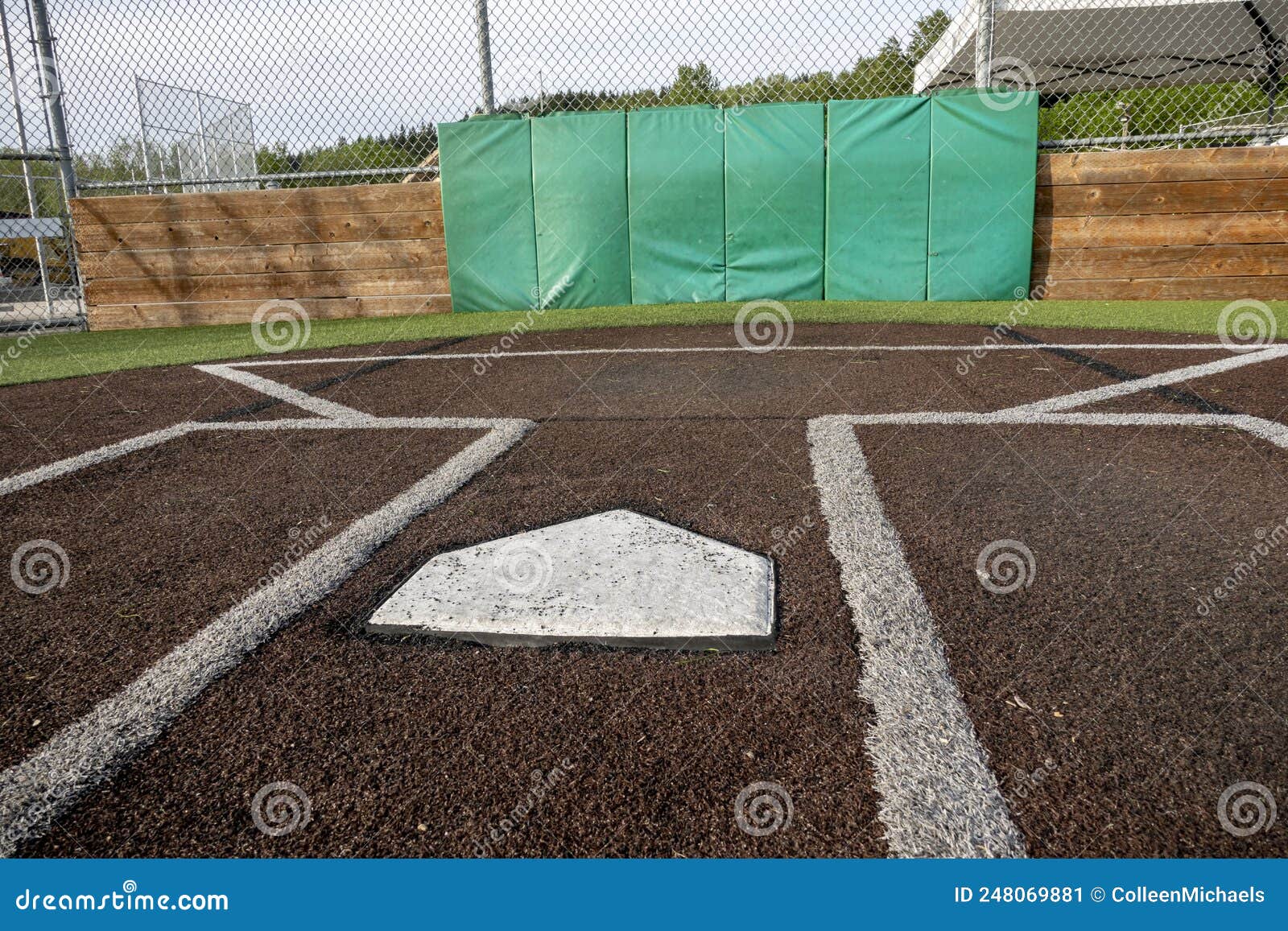 Angled View of a Large, Empty Baseball Field on a Bright, Sunny Day ...