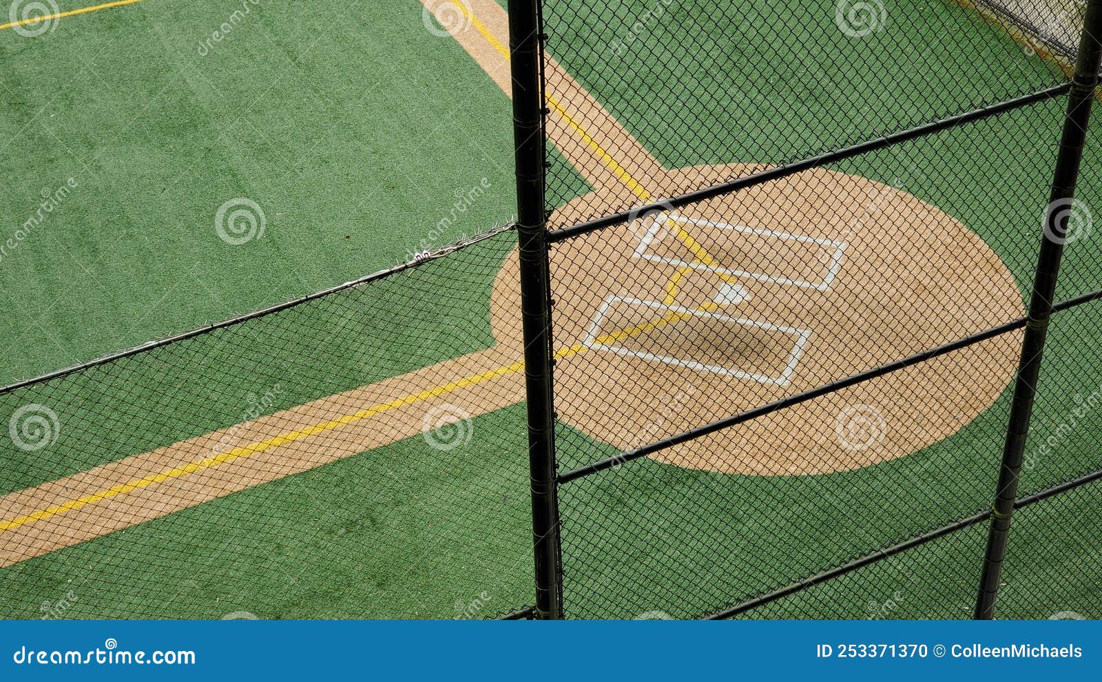 Angled View of a Large, Empty Baseball Field on an Overcast Day Stock ...
