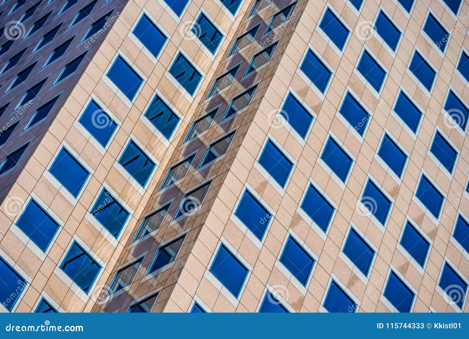 Angled View of Modern Highrise Stock Image - Image of lines, architect ...