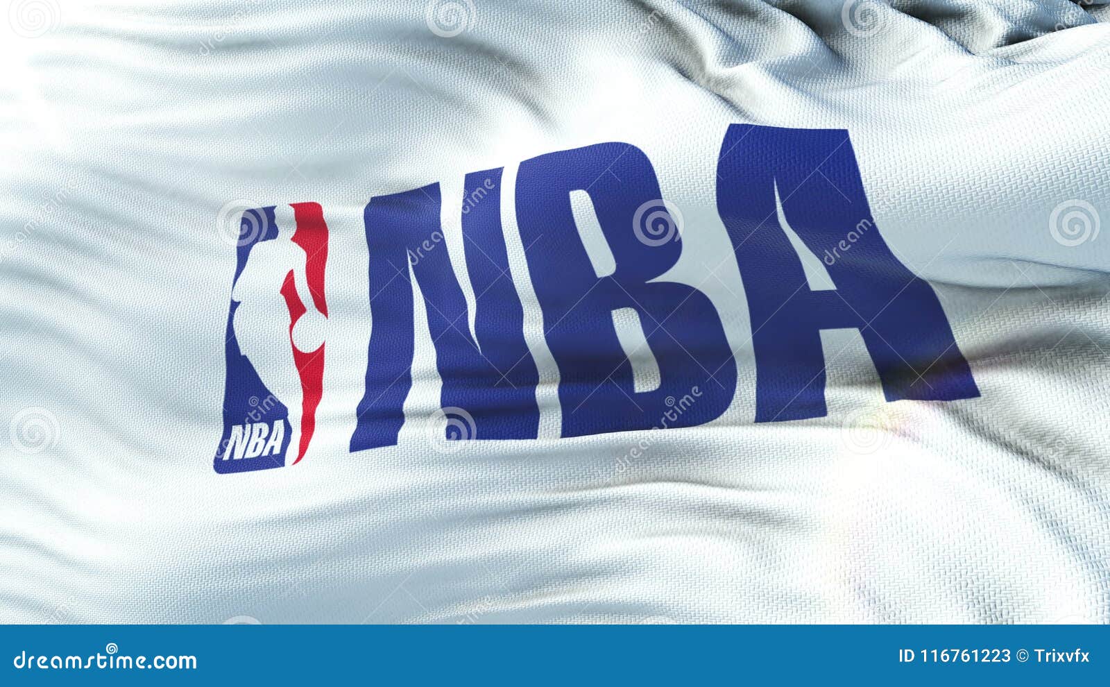NBA Flag Waving on Sun. Seamless Loop with Highly Detailed Fabric ...