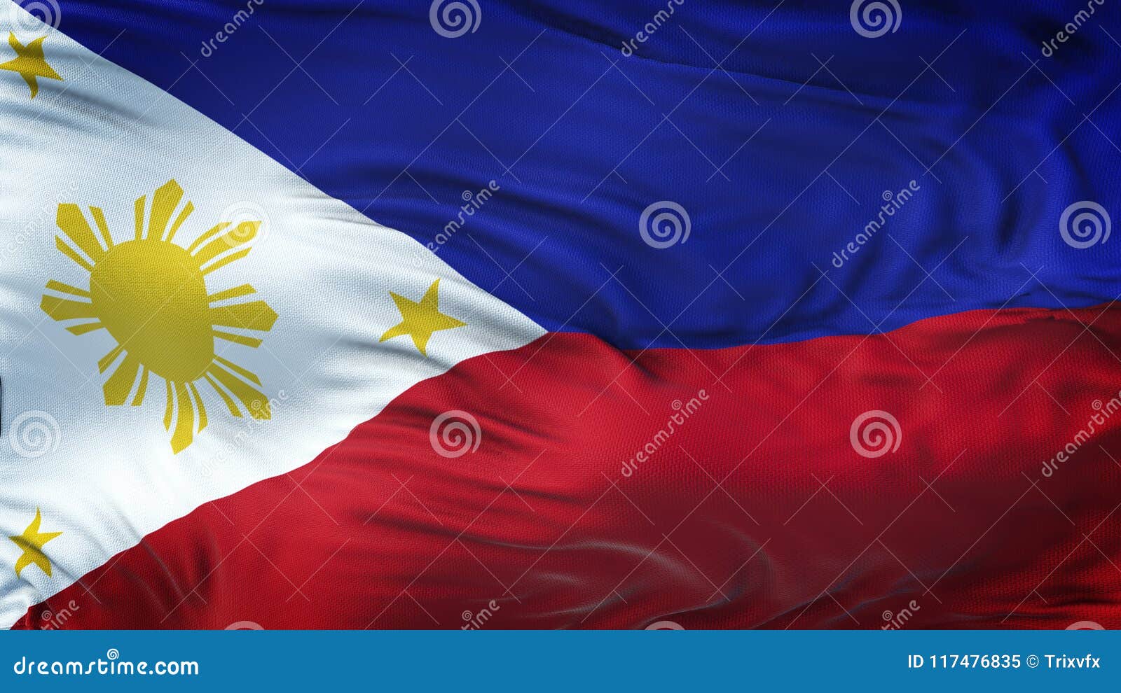 PHILIPPINES Realistic Waving Flag Background Stock Illustration ...