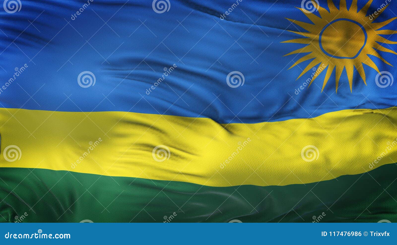 Rwanda Flag Sun