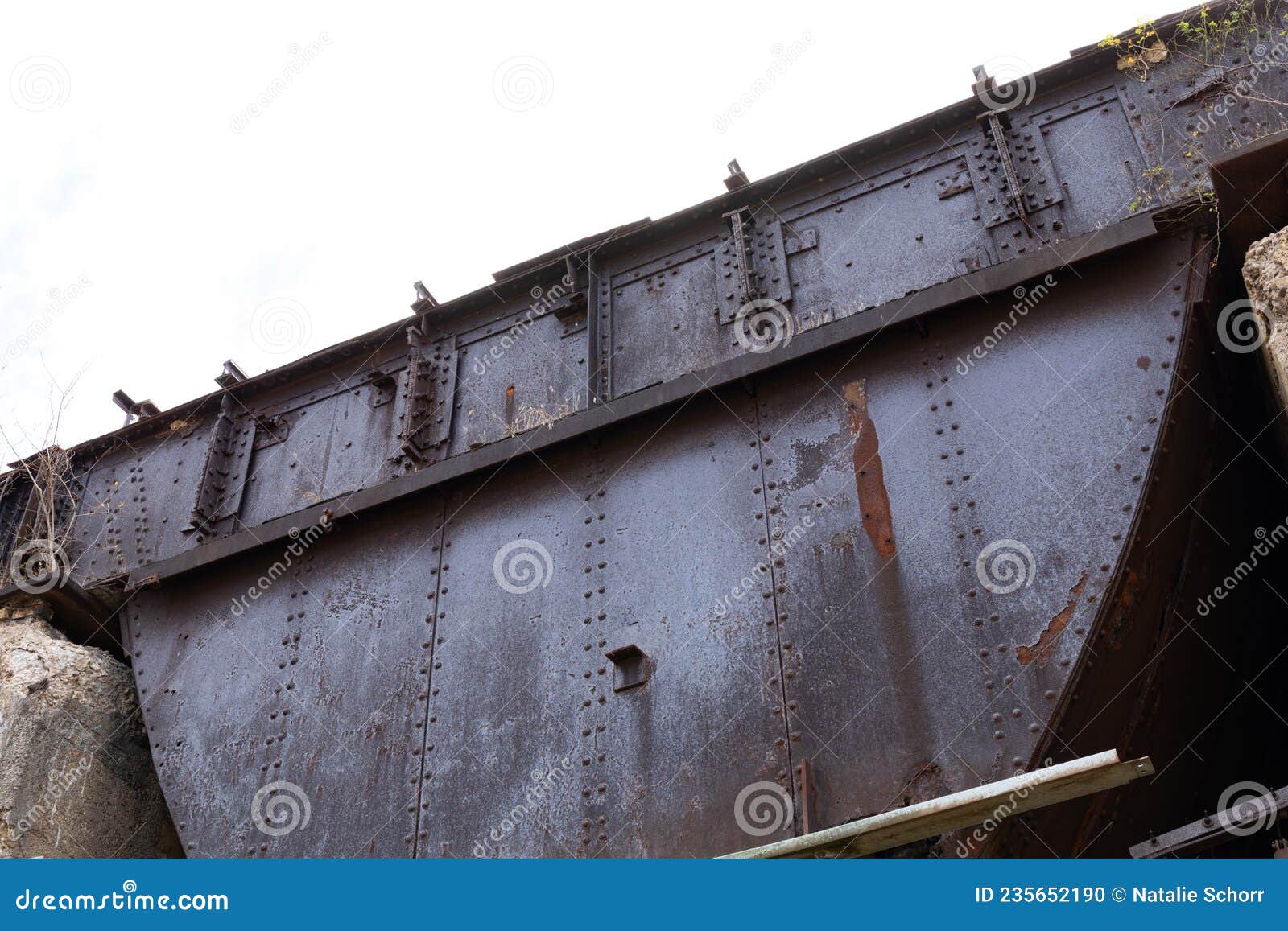 Angled Steel Girder With Rivets On Painted Surface. Royalty-Free Stock ...