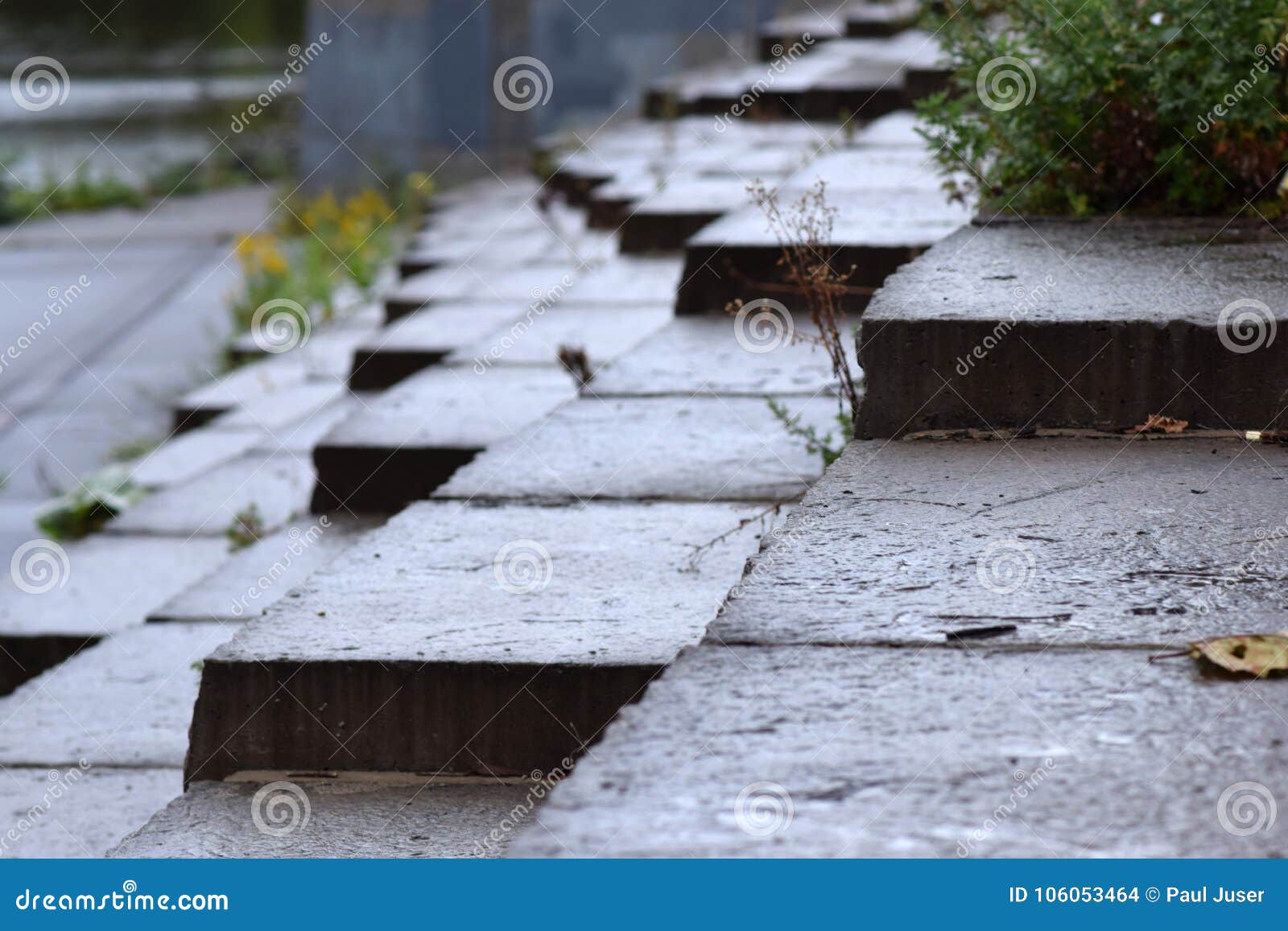 Angled Wet Stone Steps stock photo. Image of angle, deep - 106053464