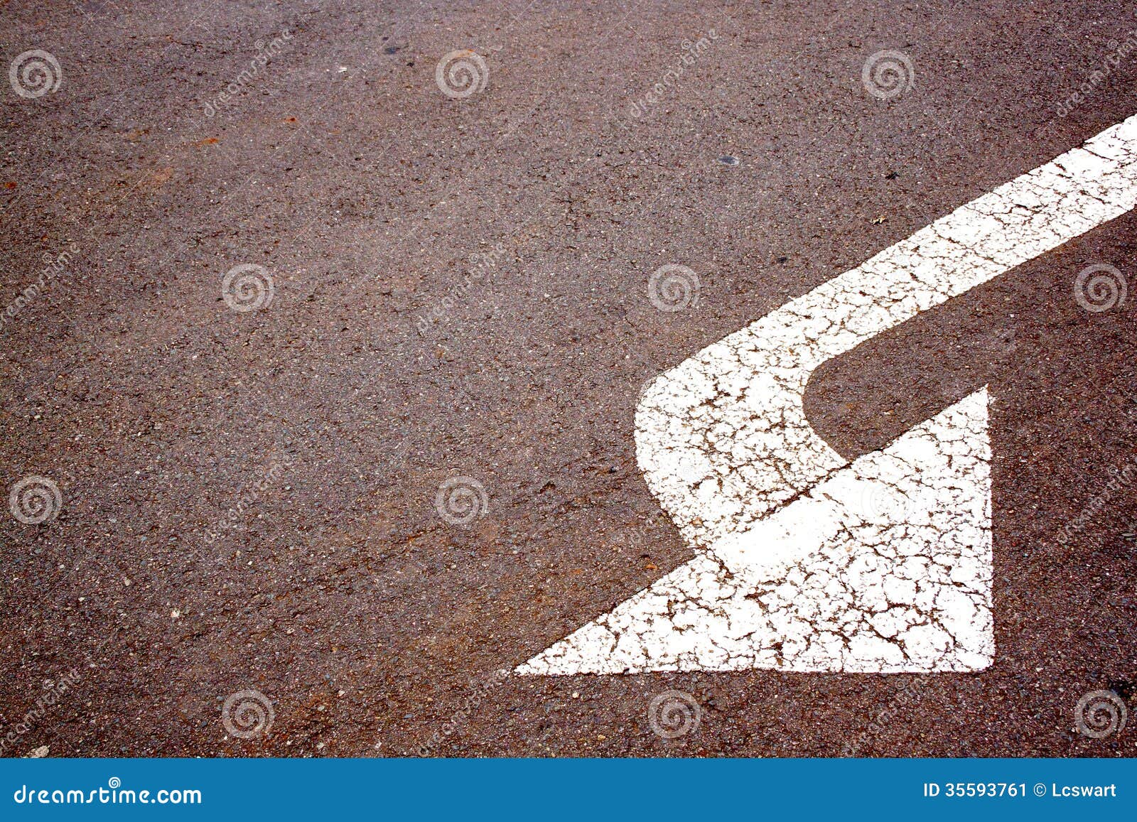 Angled White Painted Arrow on Road Surface Stock Image - Image of paint ...