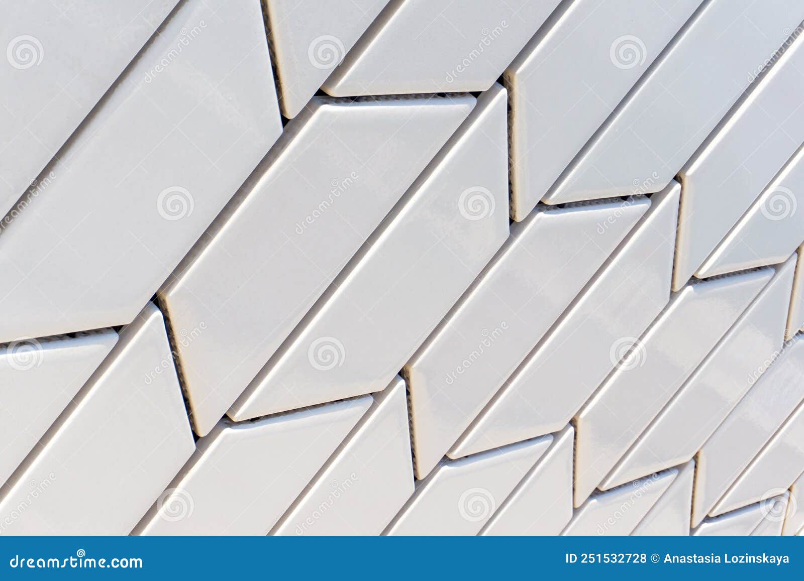 Angled White Tile Pattern Perspective Close Up Stock Photo - Image of ...