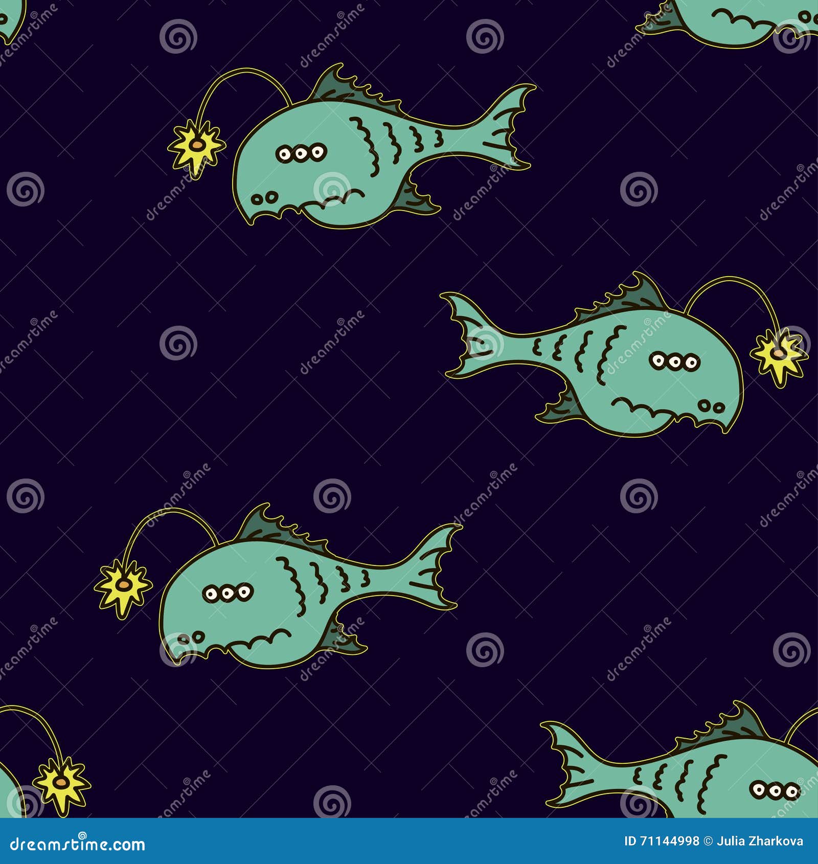 Angler fish stock vector. Illustration of abstract, ecology - 71144998