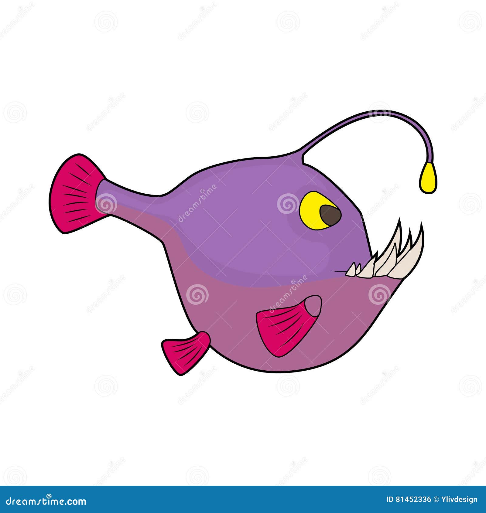 Angler Fish. Icon in Cartoon Style Stock Vector - Illustration of ...