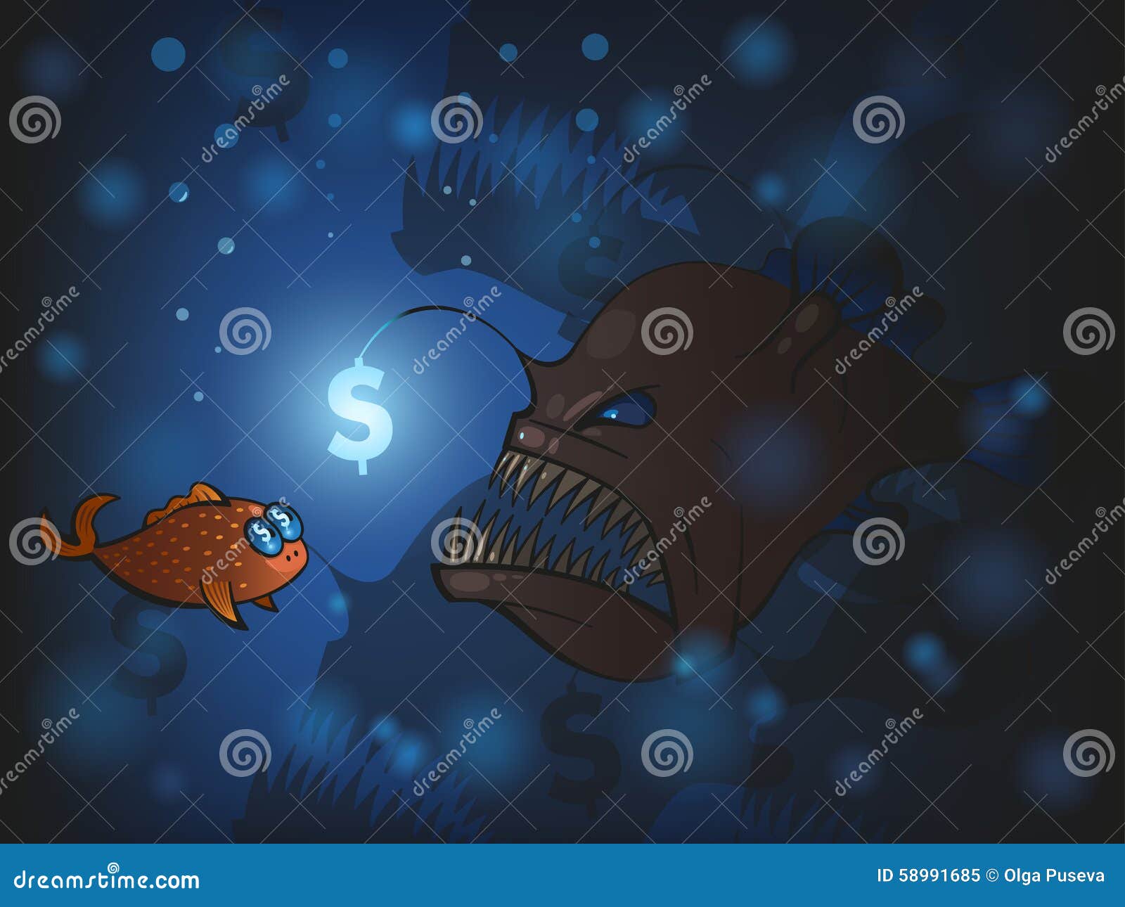 Angler fish stock vector. Illustration of angling, angler - 58991685