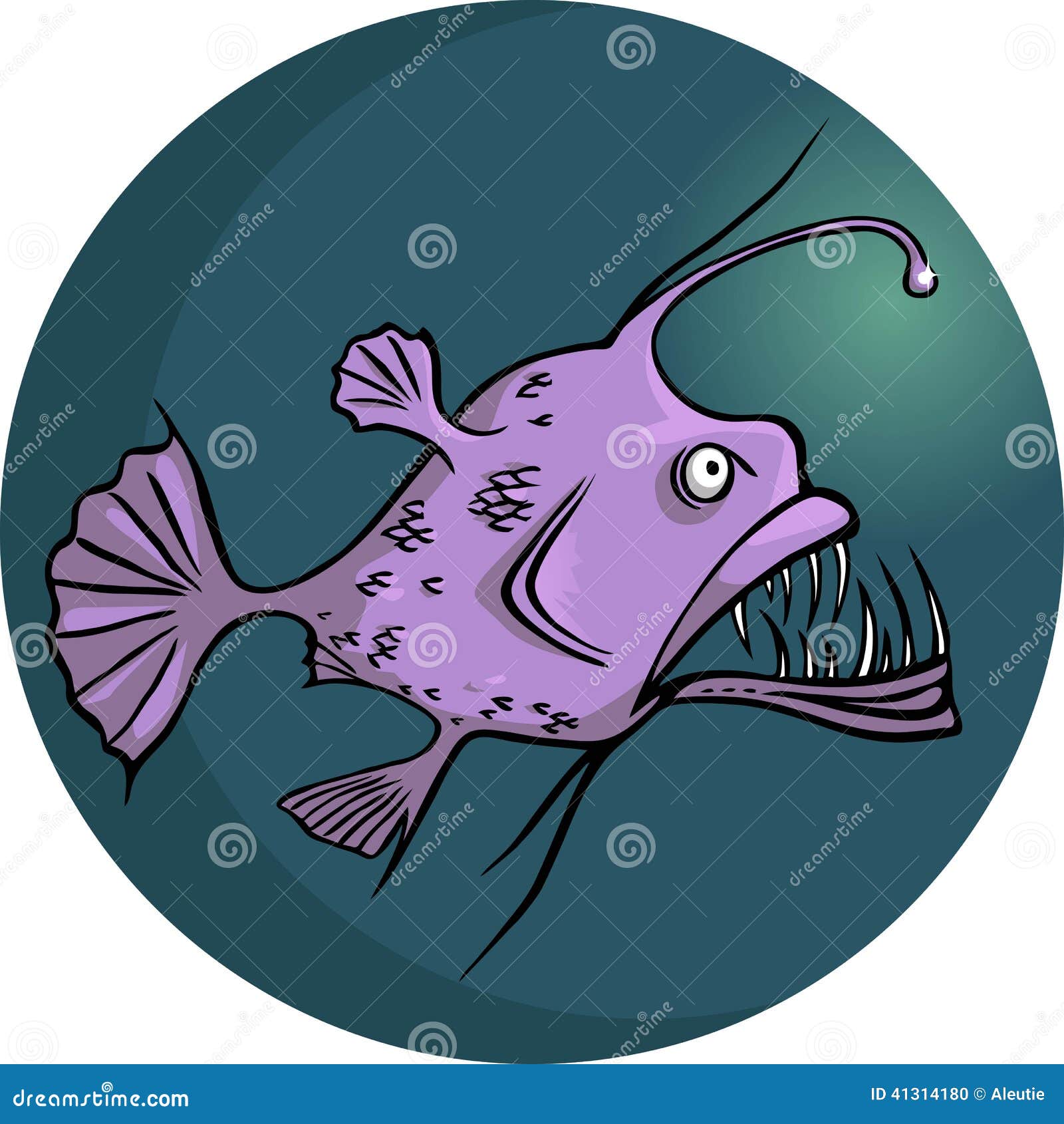 Angler-fish stock vector. Illustration of fish, scary - 41314180
