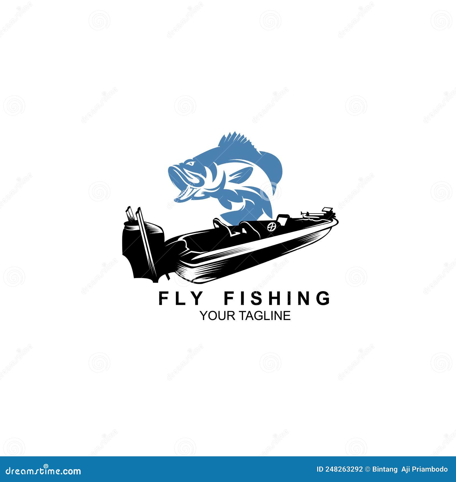 Angler Fishing Silhouette Logo Design At Sunset Vector Illustration ... Angler Fishing Silhouette Logo Design At Sunset Vector Illustration ...