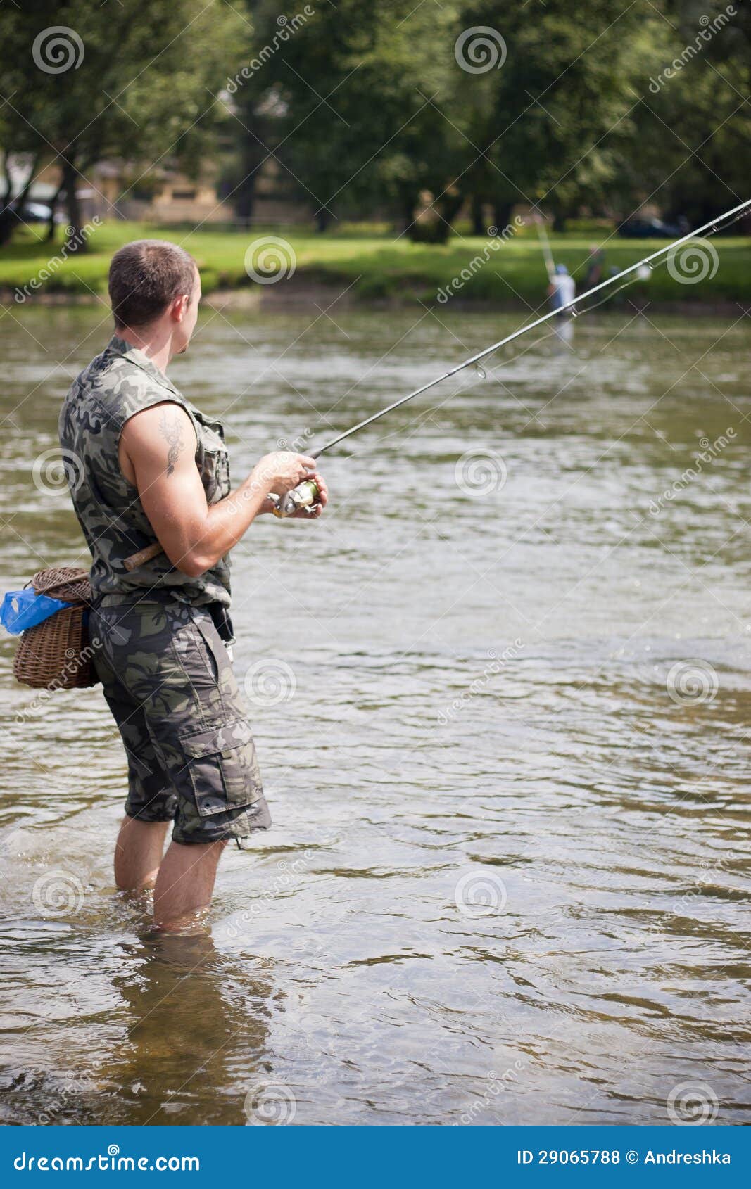 An Angler Fishing for Freshwater Chub Stock Photo - Image of carp ...