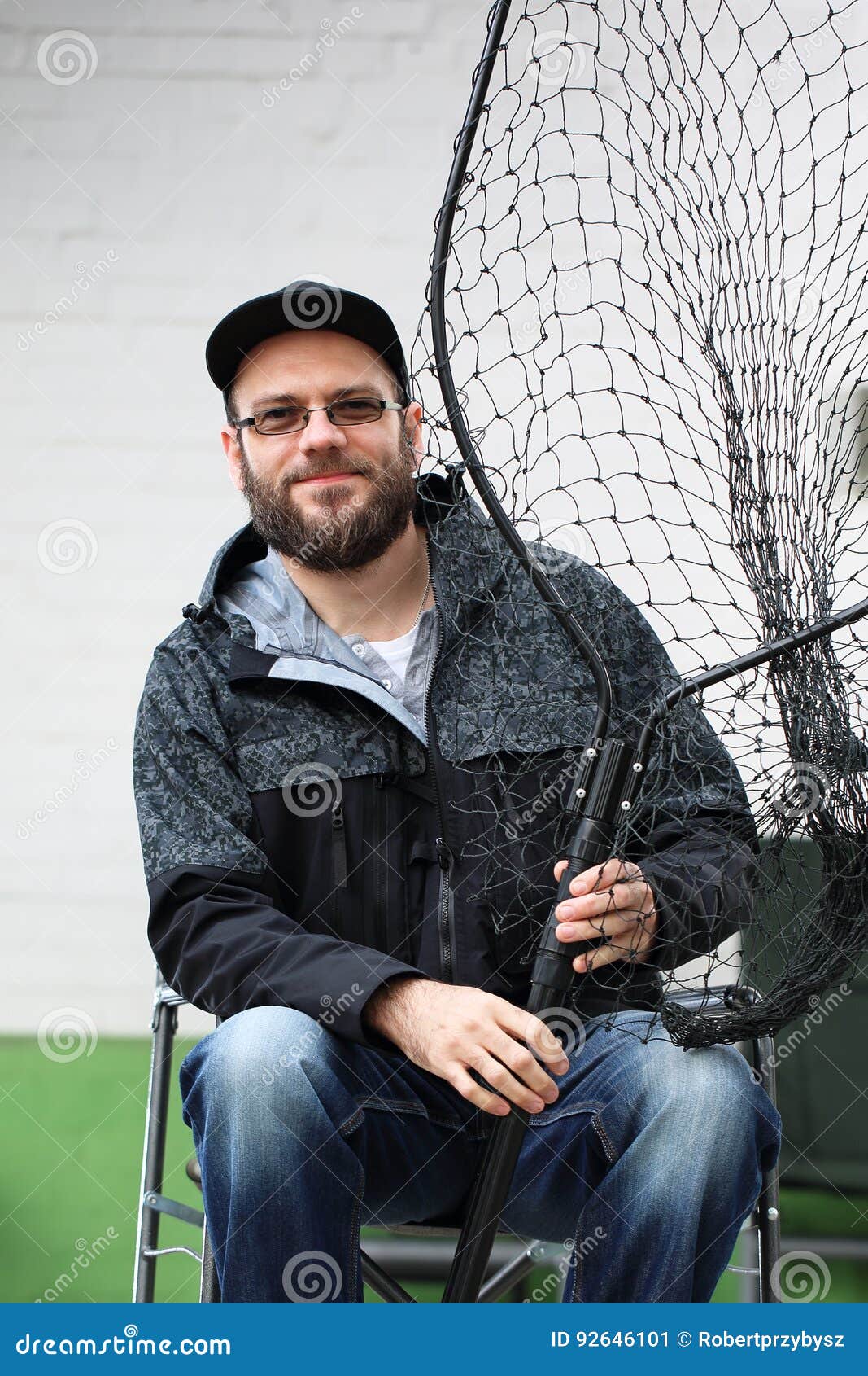 Angler. stock image. Image of catch, smile, fish, camping - 92646101