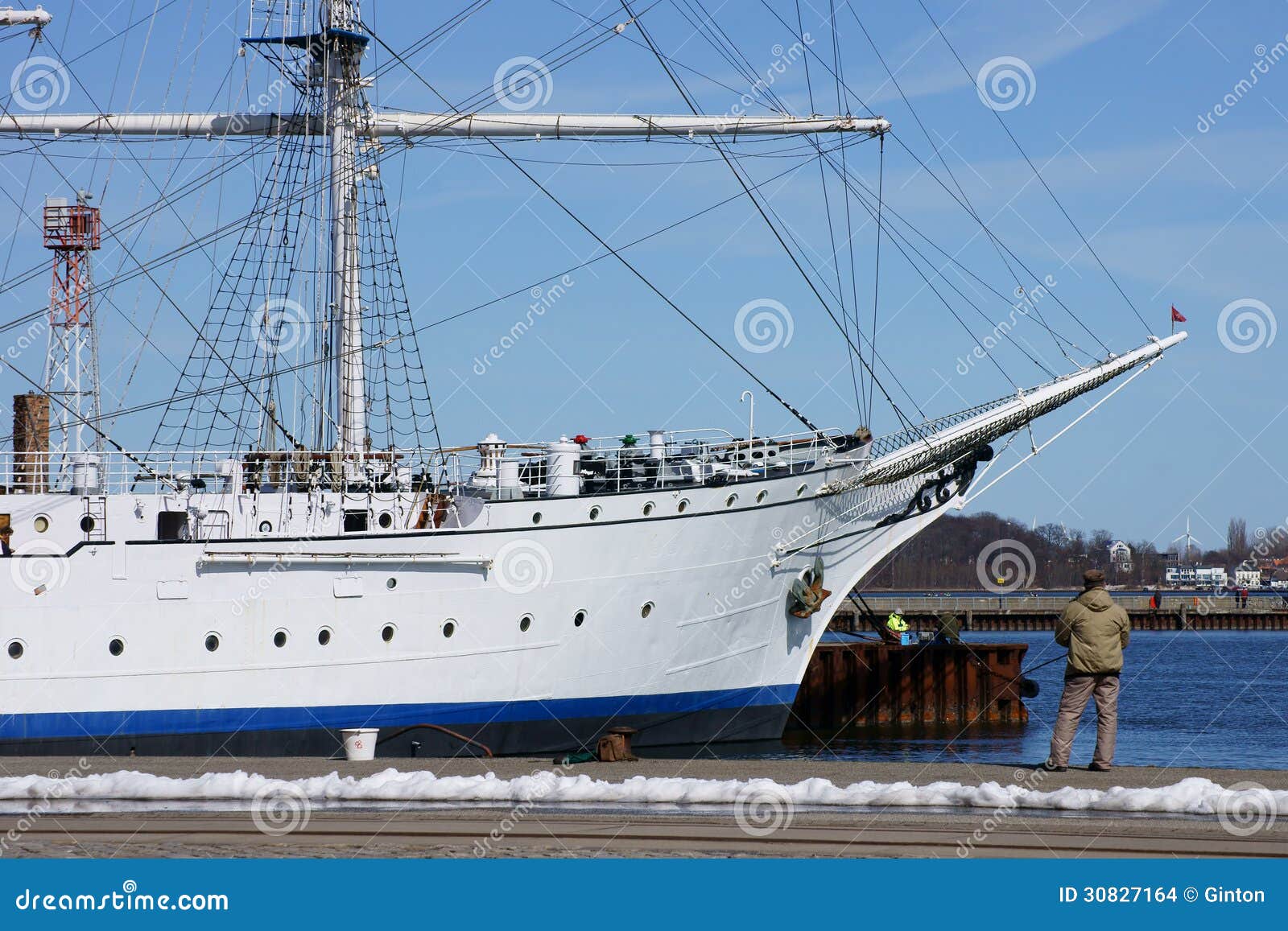 Angler and sailing ship editorial stock image. Image of mecklenburg ...
