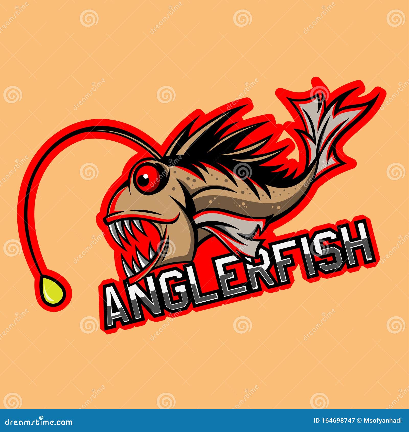Anglerfish Mascot and Esport Gaming Logo Stock Vector - Illustration of ...