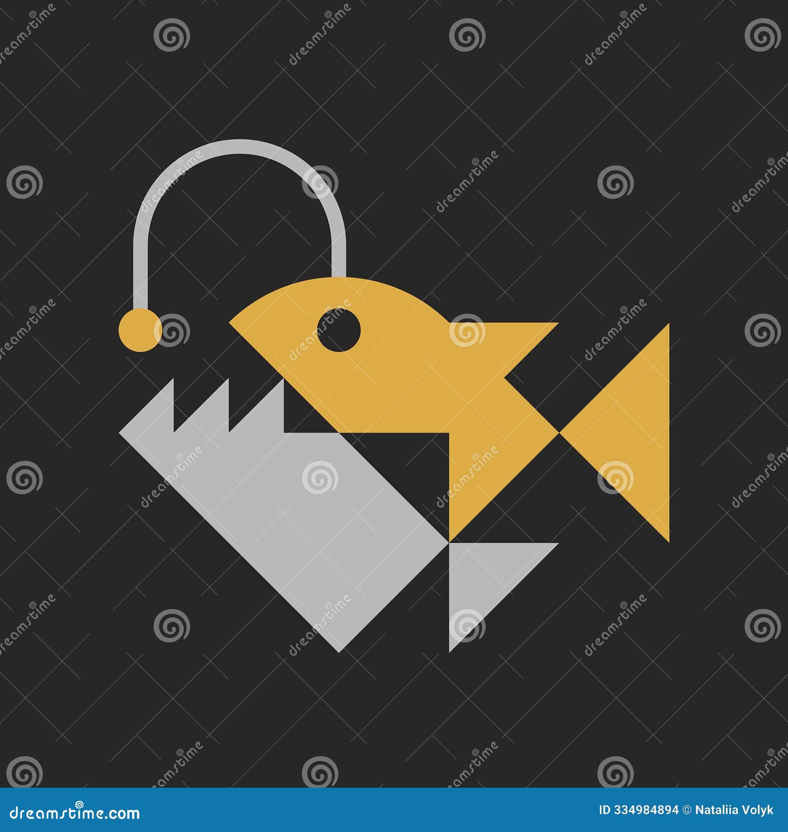 Anglerfish logo stock illustration. Illustration of life - 334984894