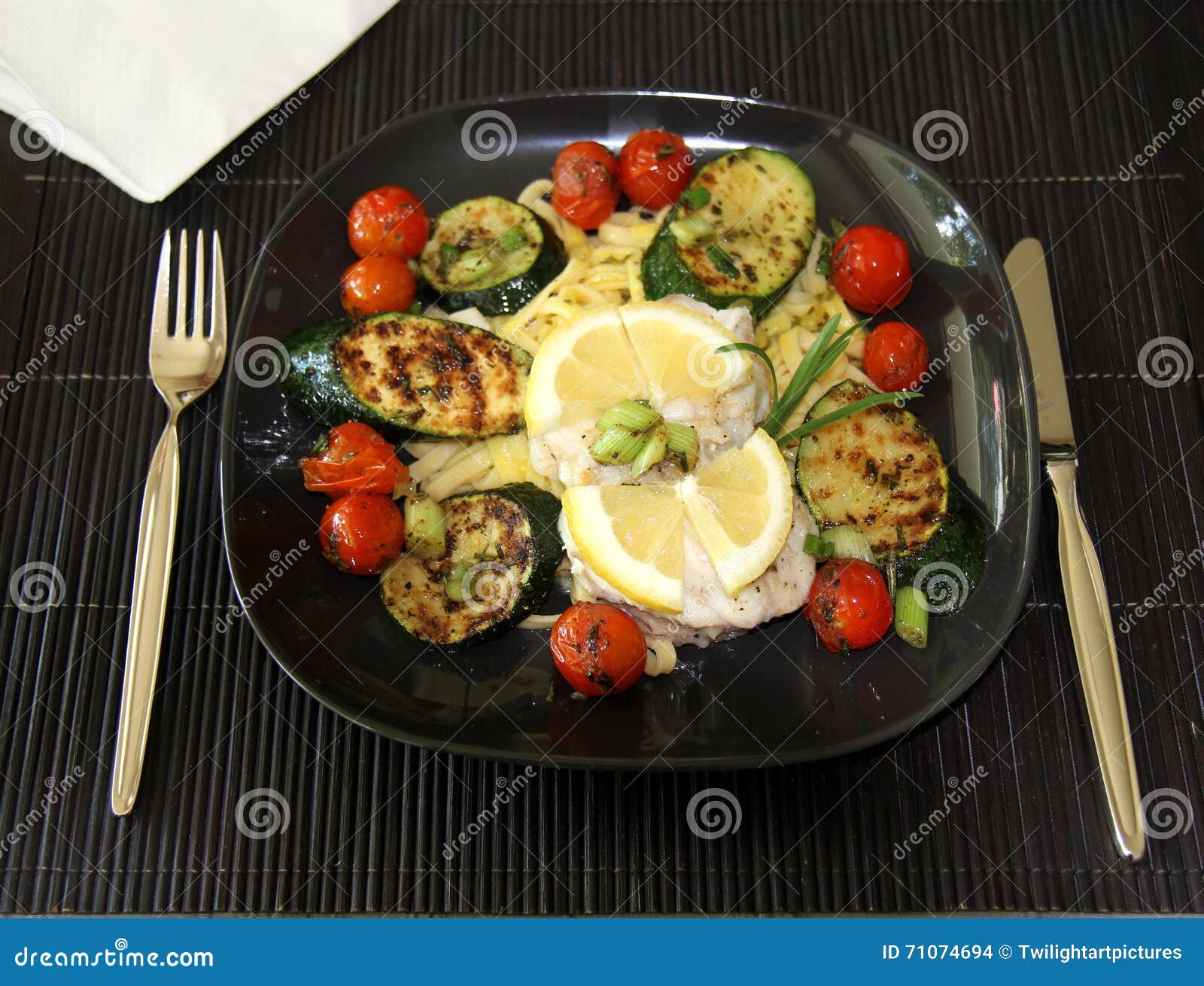 Anglerfish steak meal stock photo. Image of food, meal - 71074694