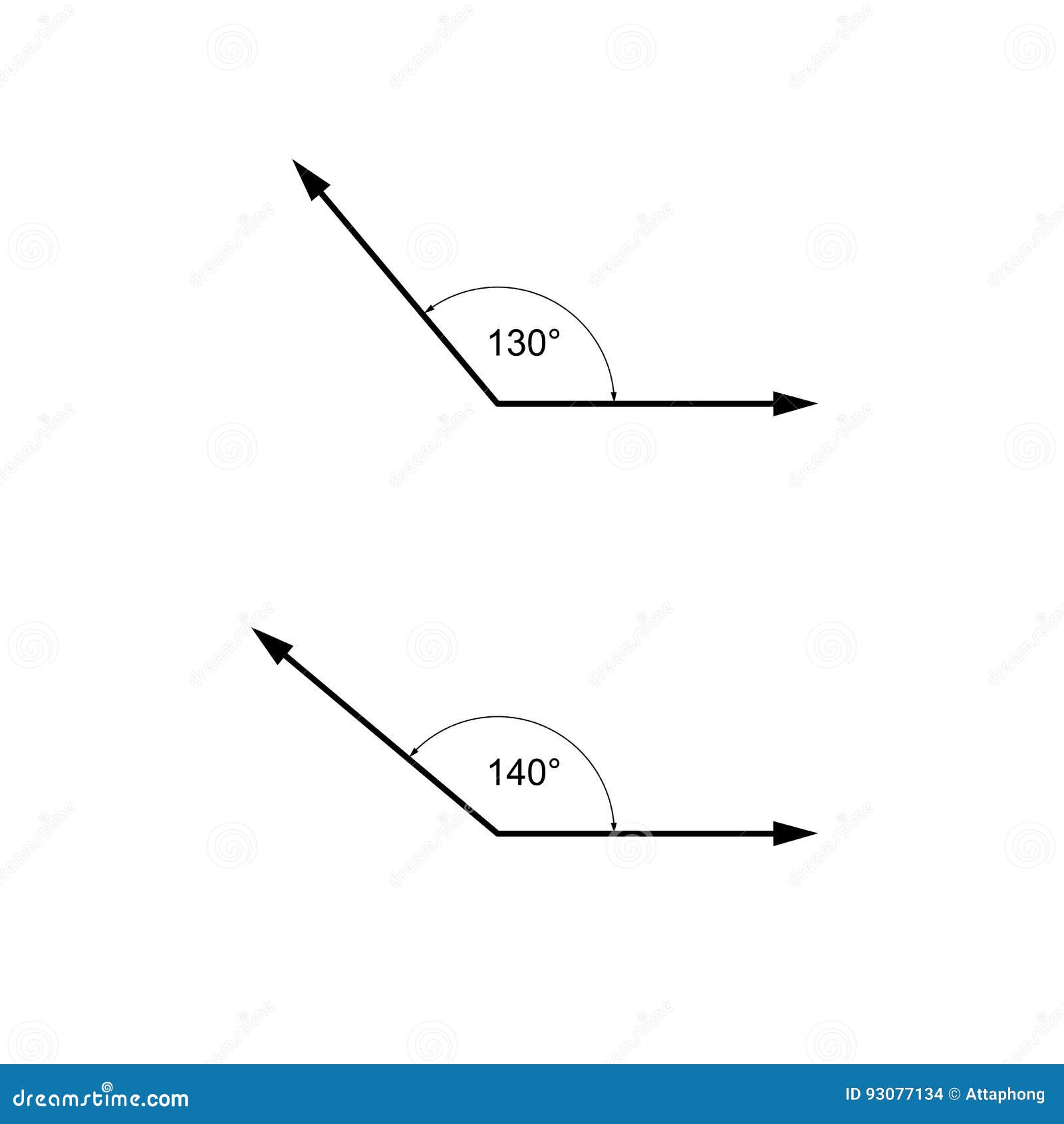 Angles in Degrees , Geometry Math Signs Symbols Stock Vector ...