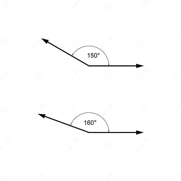 Angles in Degrees , Geometry Math Signs Symbols Stock Vector ...