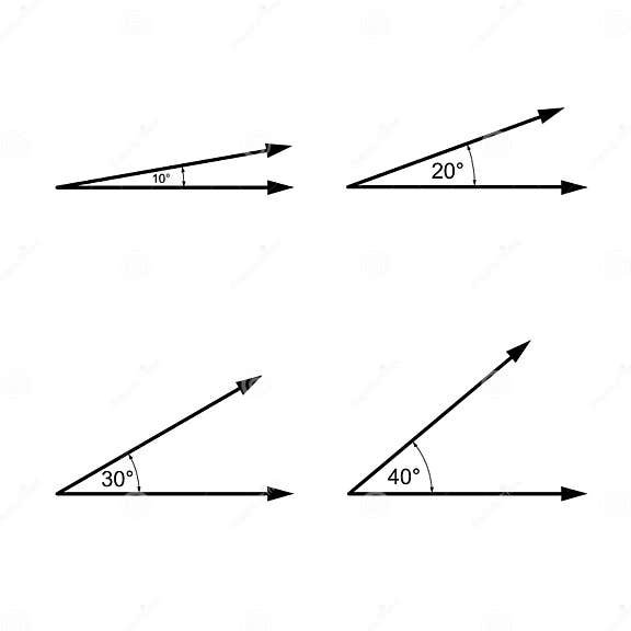 Angles in Degrees , Geometry Math Signs Symbols Stock Vector ...
