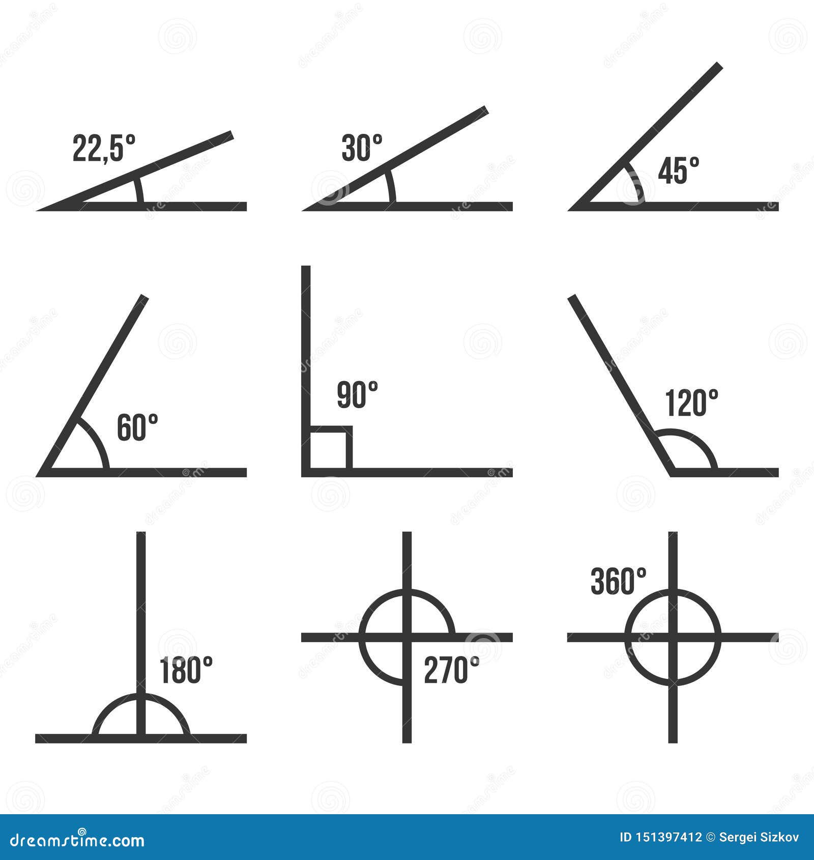 Angles Icons Set On White Background. Vector | CartoonDealer.com #92474806