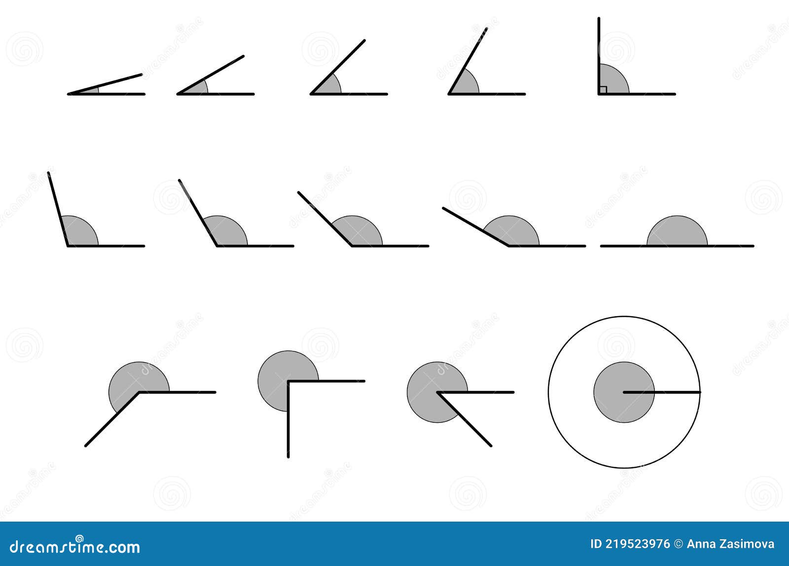 Angles Various. Set of Vector Icons Consisting of Angles of Different ...