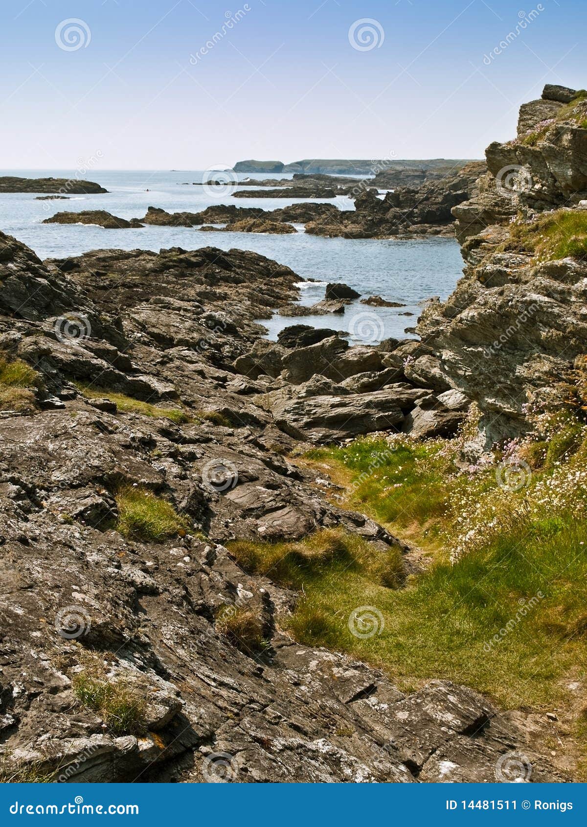 Anglesea Wales Coastal Path Sea View Stock Image - Image of rock ...