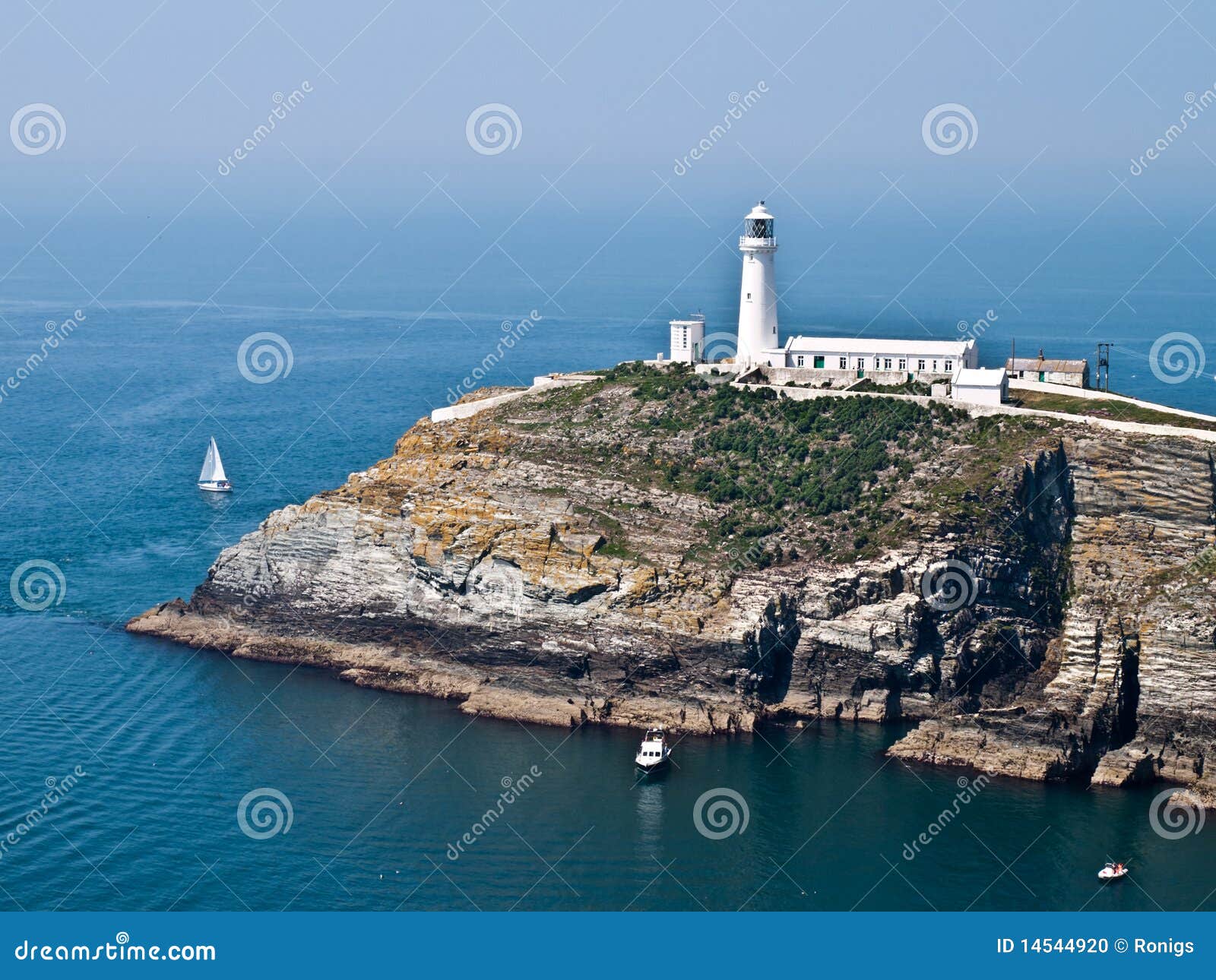 Anglesea Wales Coastal Path Sea View Lighthouse Stock Photo - Image of ...