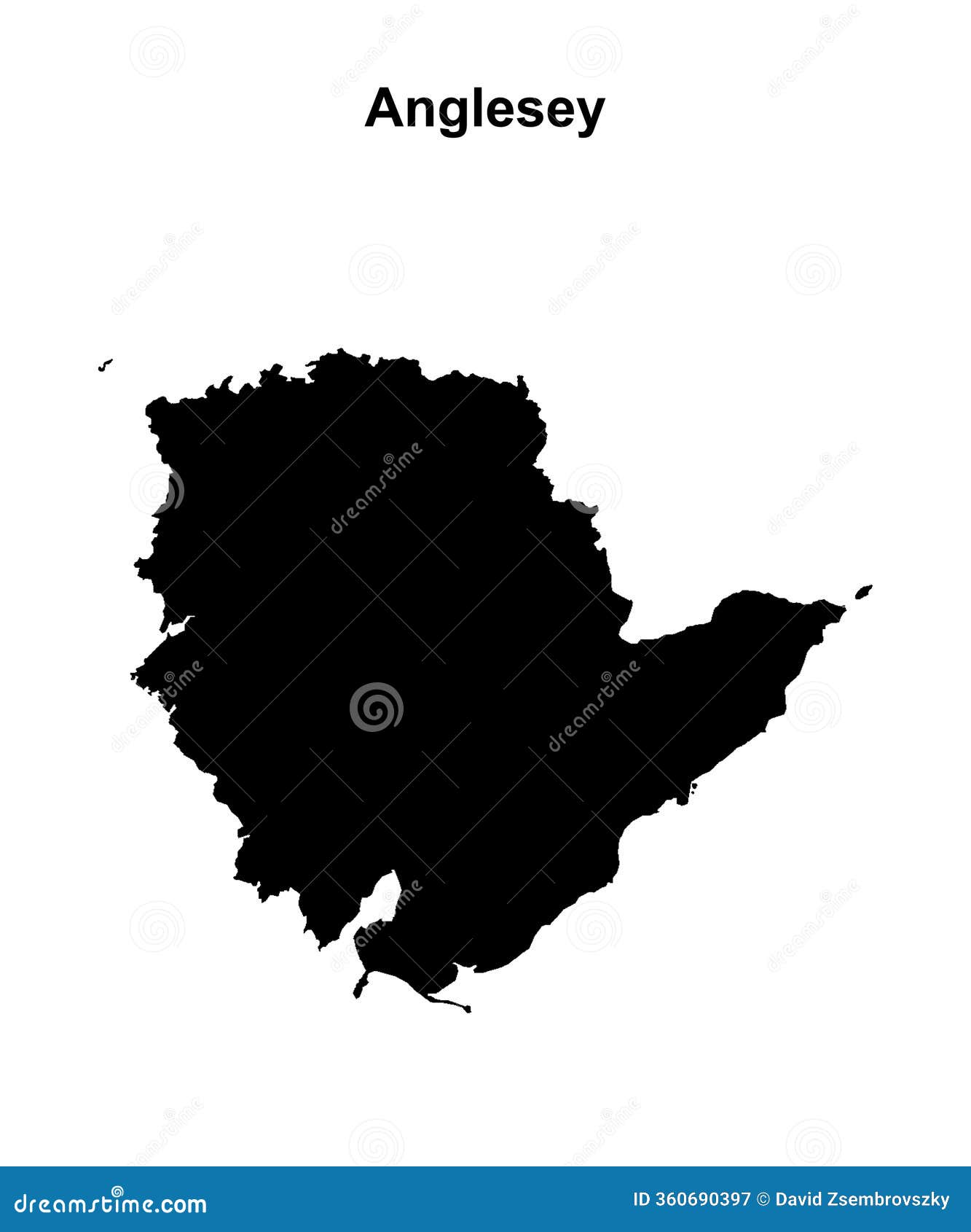 Anglesey outline map stock illustration. Illustration of territory ...