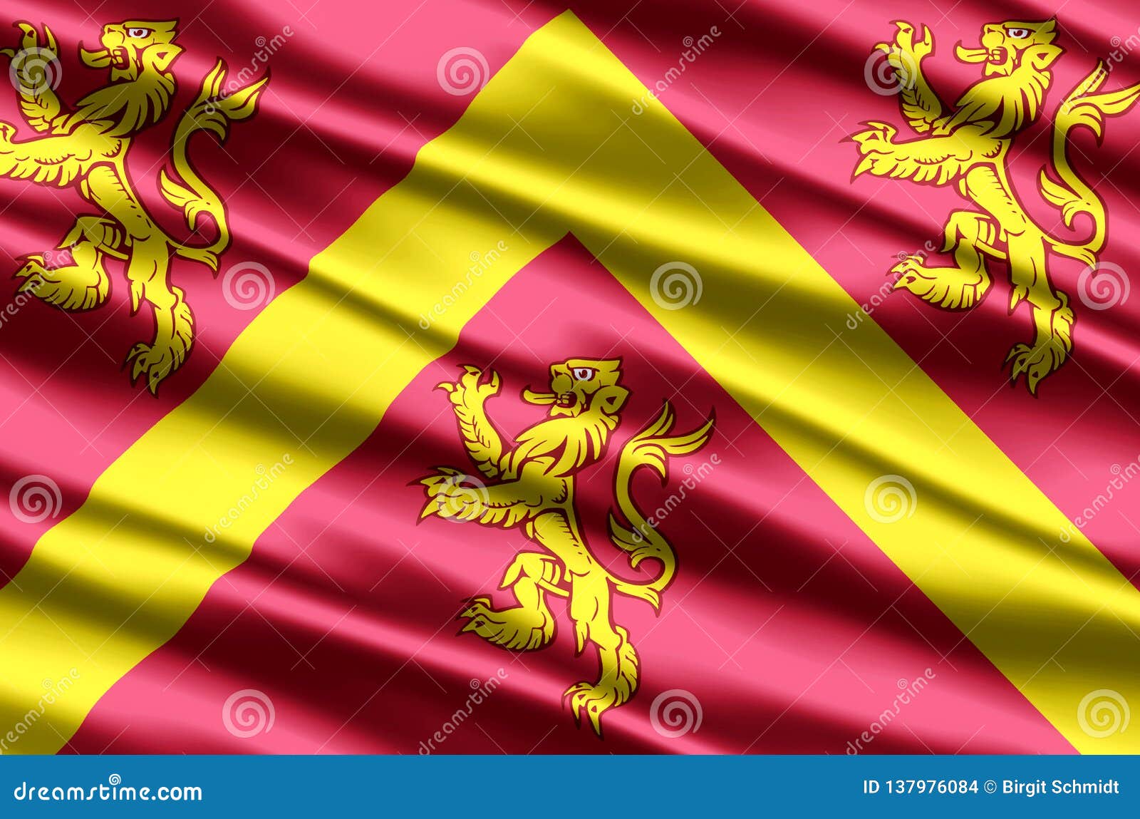 Anglesey Realistic Flag Illustration. Stock Illustration - Illustration ...