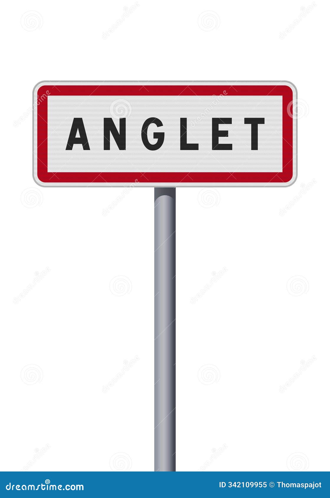 Anglet City Entrance Road Sign Stock Illustration - Illustration of ...