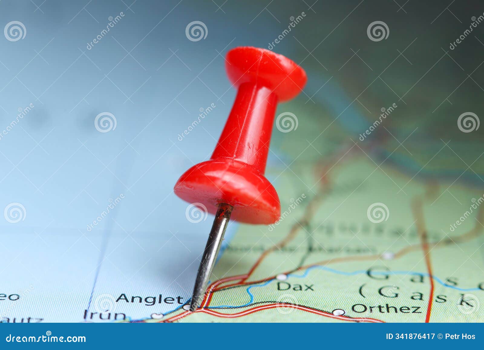 Anglet, France pin on map stock image. Image of destination - 341876417