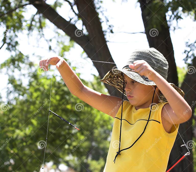 Angling boy stock image. Image of line, fishing, young - 6044129