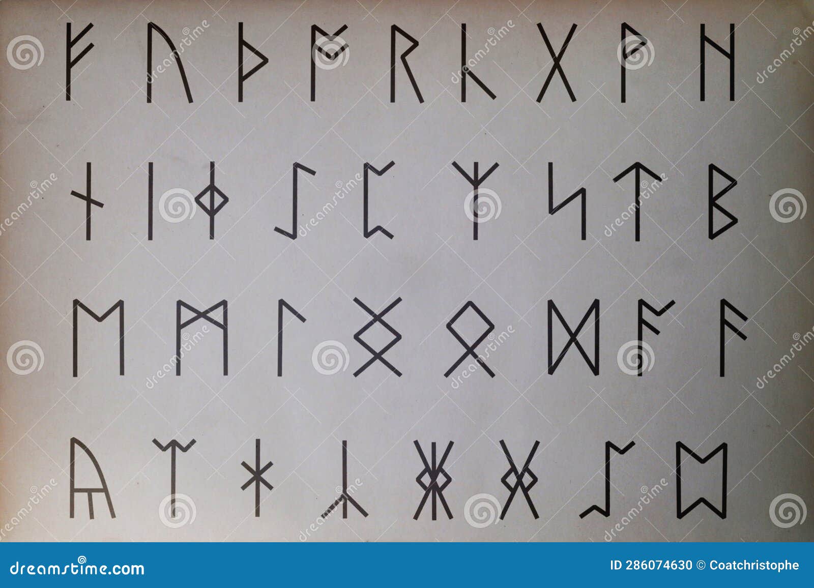 Anglo-Saxon Runes Printed on Paper Stock Photo - Image of friesland ...