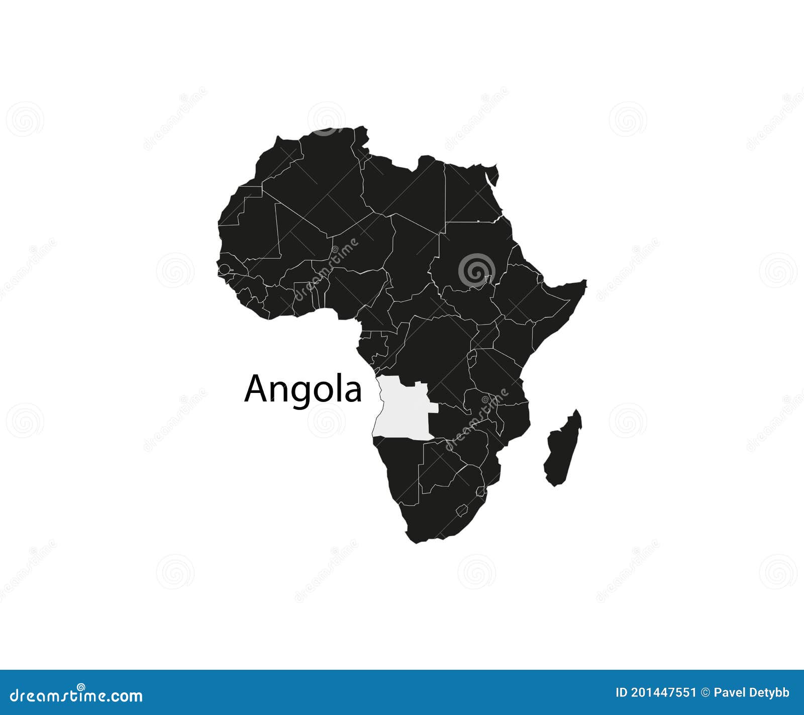 Angola Africa Map Cartoon Vector | CartoonDealer.com #112725509