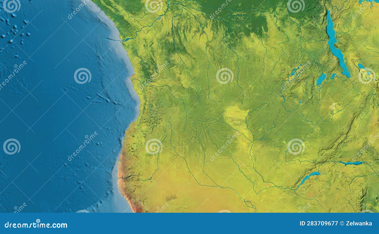 Angola Area. Topographic Map Stock Illustration - Illustration of ...