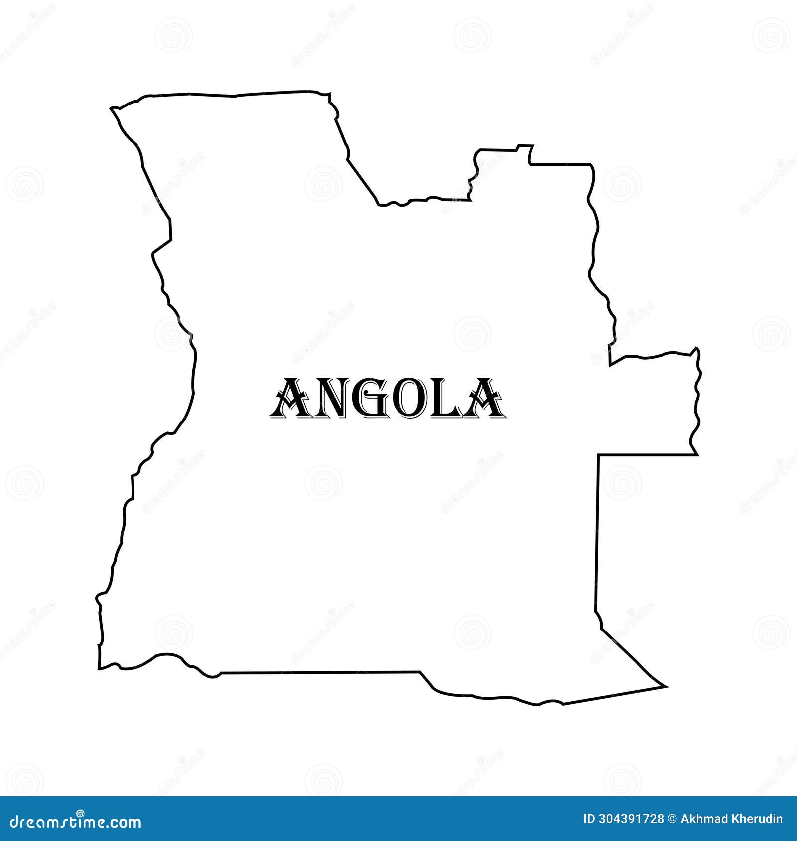 Angola country map stock vector. Illustration of global - 304391728